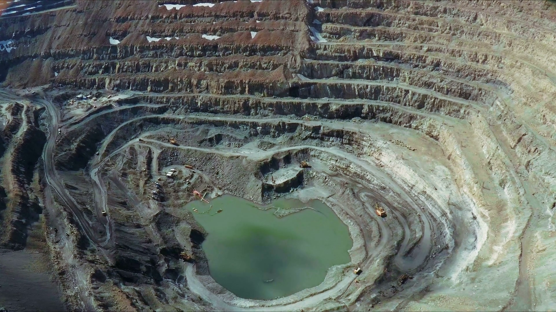 Aerial Huge Quarry With Pond Roads Mining Stock Footage SBV-312794907 ...