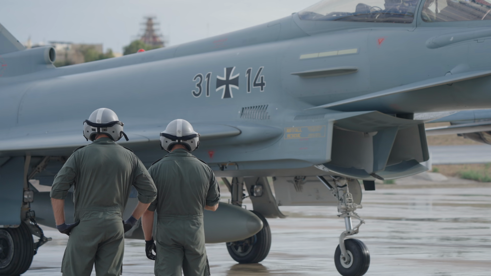 Military Fighter Jet Parked On Runway Ground Stock Footage SBV ...