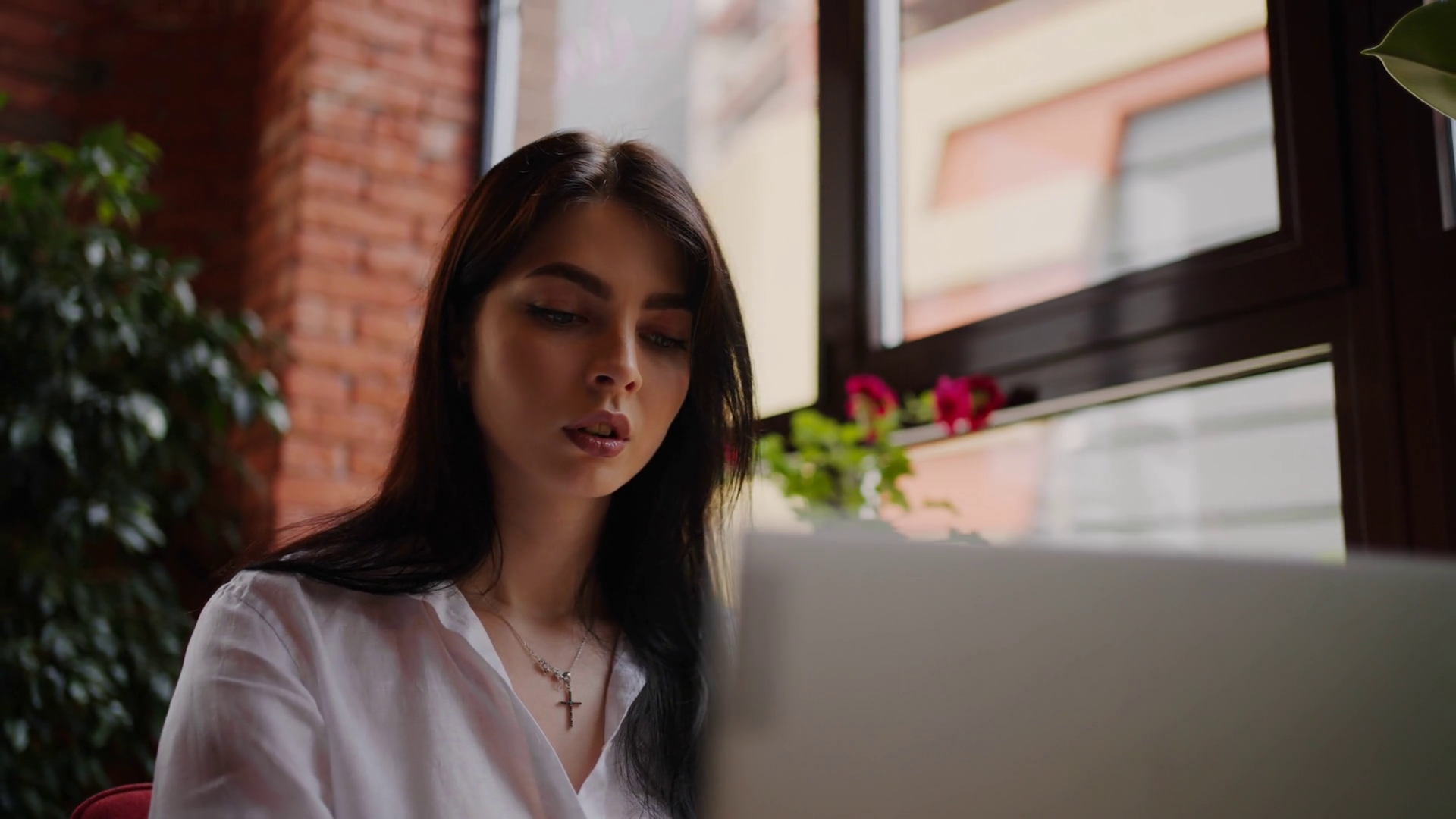 Closeup Portrait Of Businesswoman Working Stock Footage SBV-348548855 ...