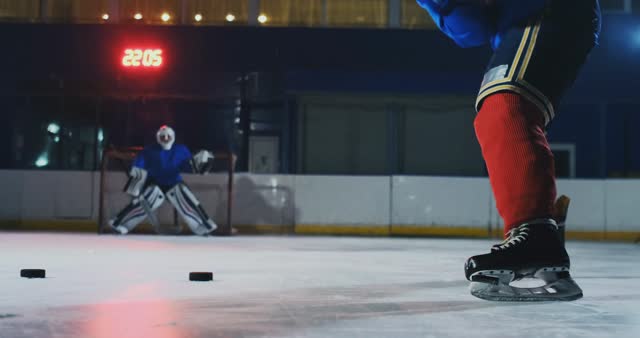 Hockey Goalie Failing To Catch Puck Stock Footage: Royalty-Free Video ...