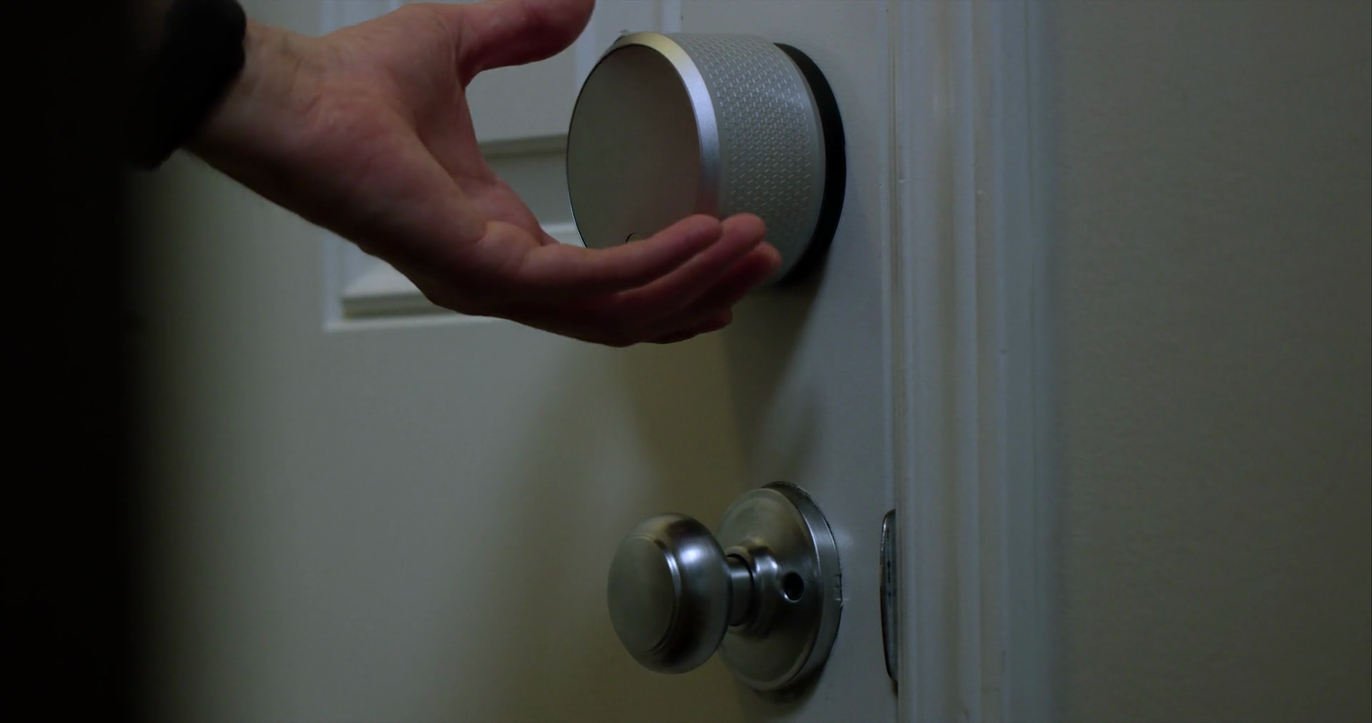 Man Manually Locks Smart Door Lock Arriving Stock Footage SBV-348451113 ...