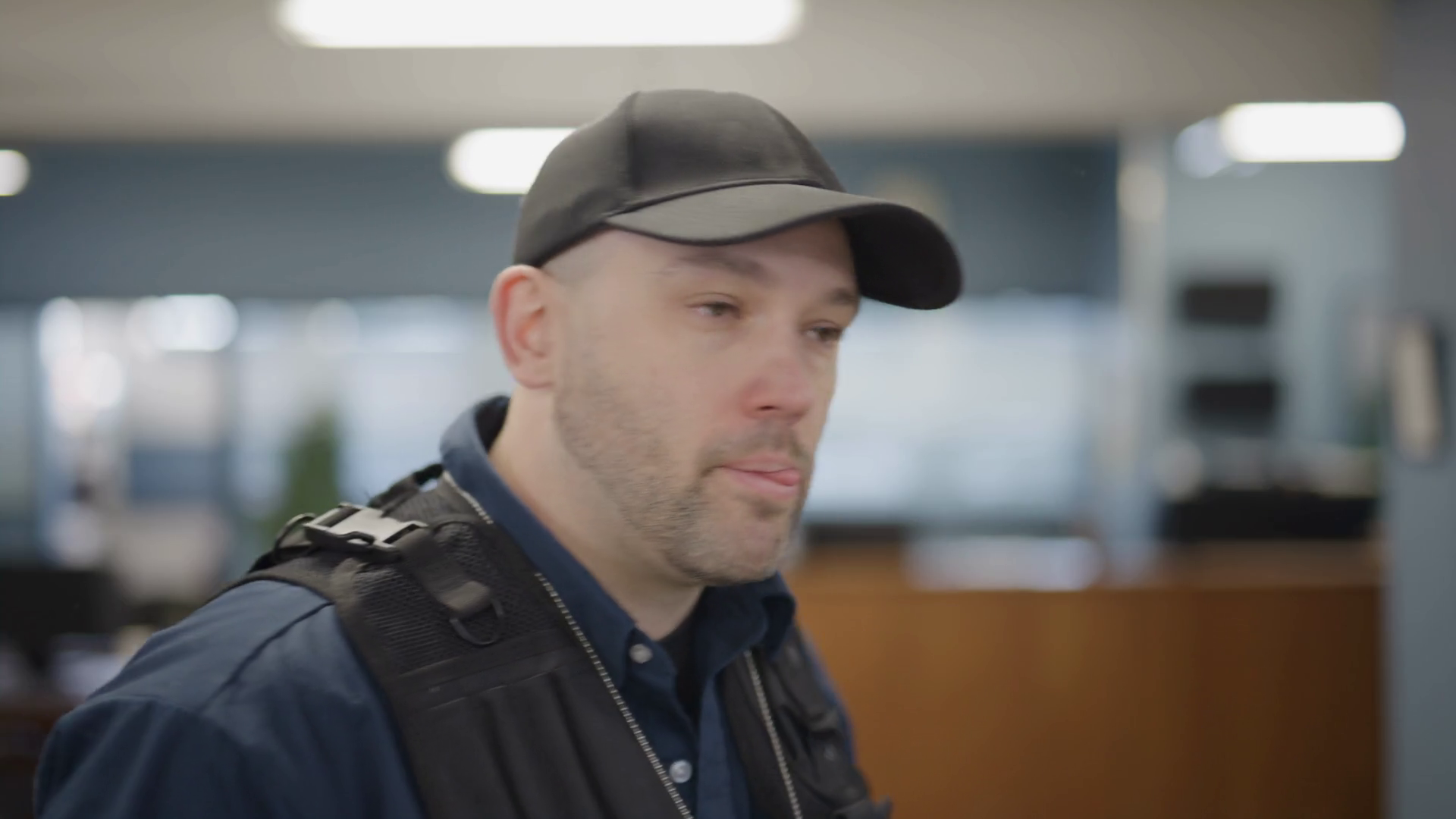 Caucasian Police Officer Going To Work Stock Footage SBV-349335093 ...