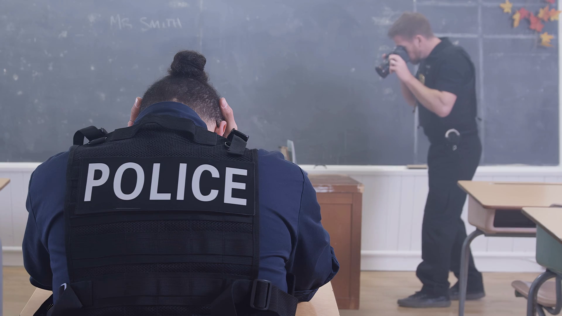 Police Photographer At School Investigation Stock Footage SBV-348981267 ...