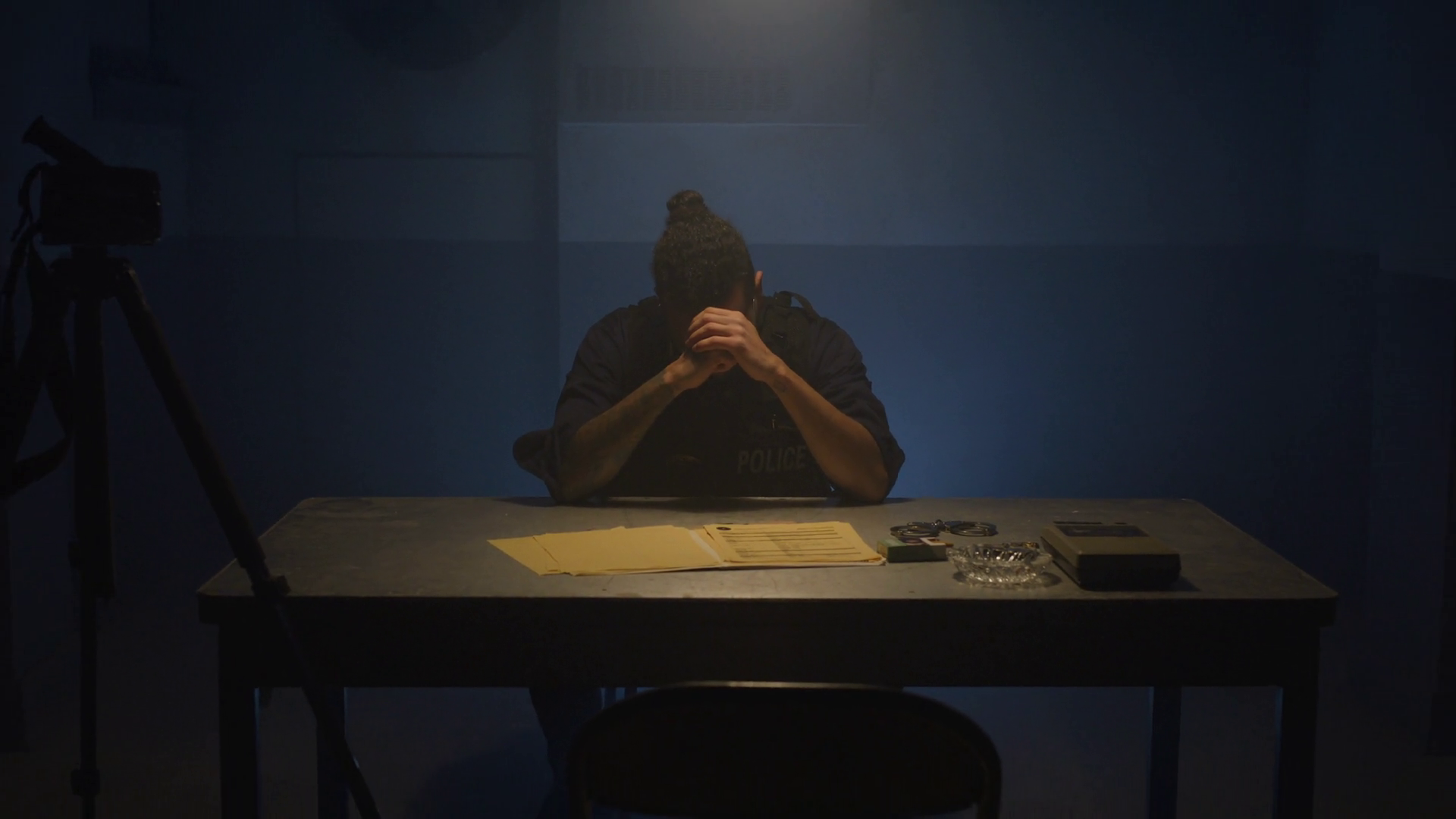 Zoom Out From Frustrated Police Officer In Stock Footage SBV-349887883 ...