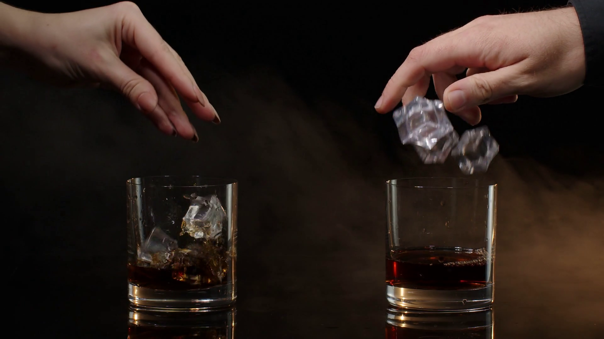 Barmans Dropping Ice Cubes Into Drinking Stock Footage SBV-352882060 ...