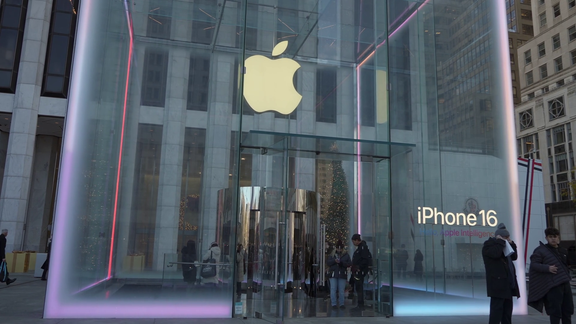 The Iconic Flagship Apple Store Display Is Stock Footage SBV-351845425 ...