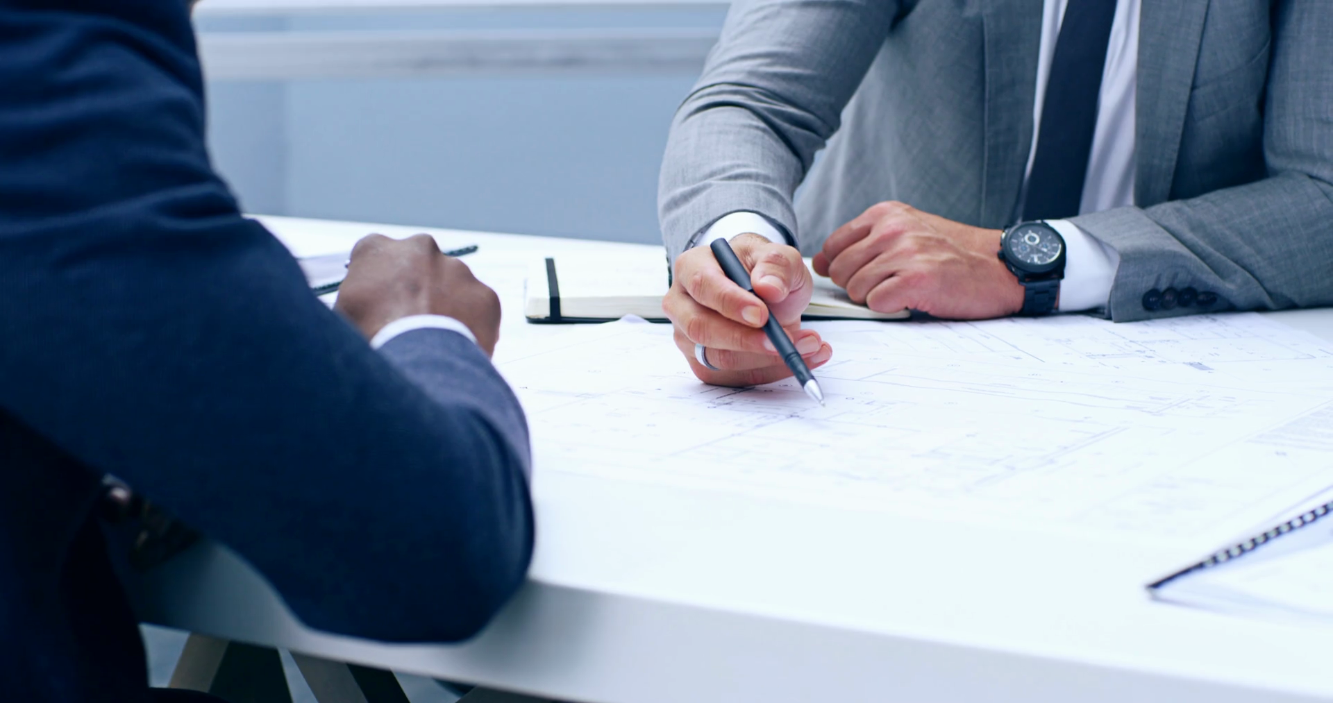 Business Men Planning Building Strategy In Stock Footage SBV-352774405 ...