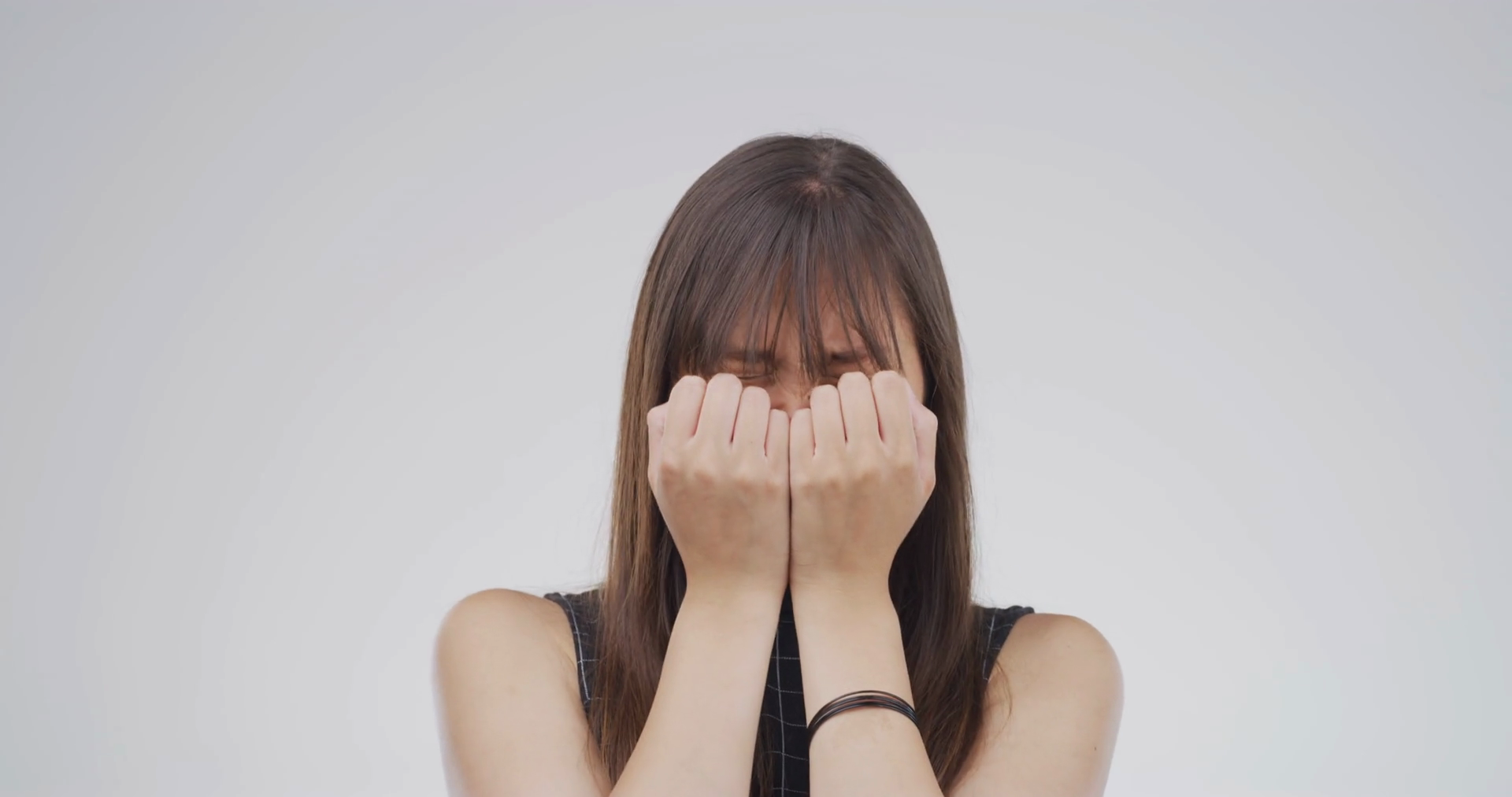 Anxiety Crying Face Of Woman With Depression Stock Footage SBV ...