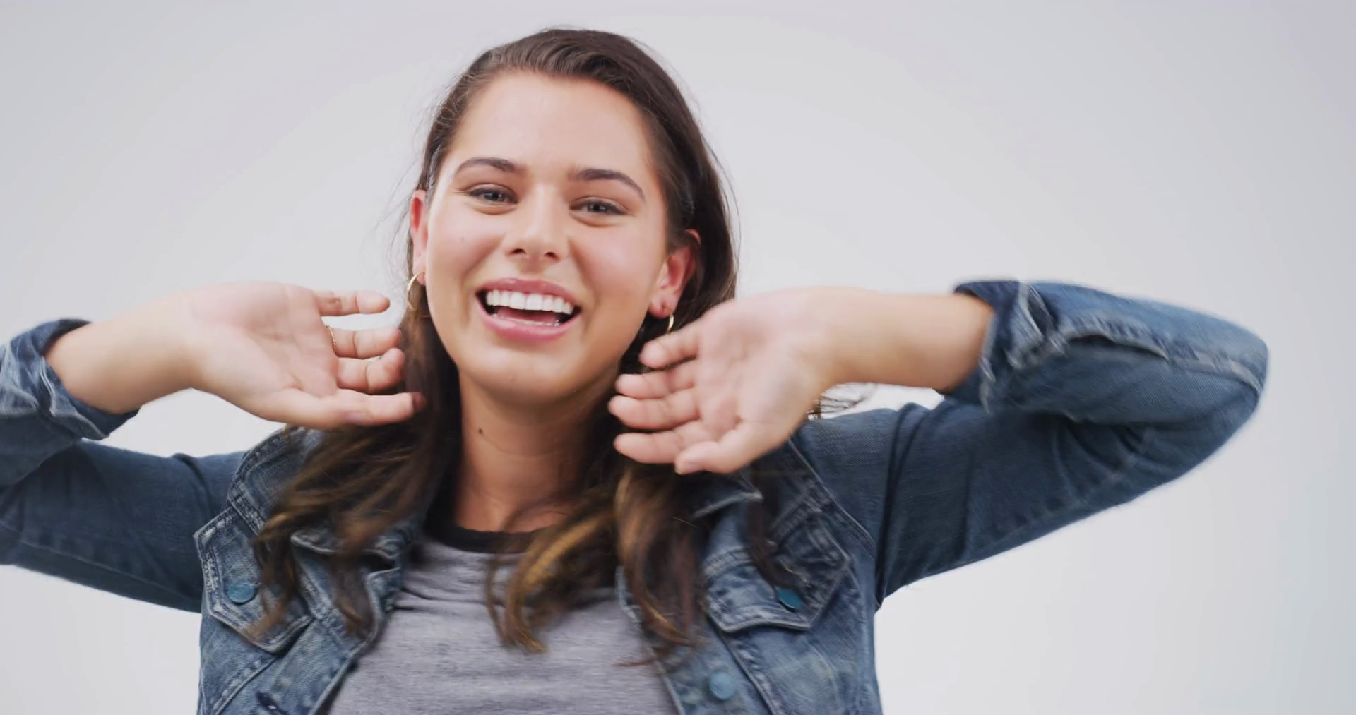 Happy Smile Dancing Woman In Portrait With Stock Footage SBV-353369645 ...