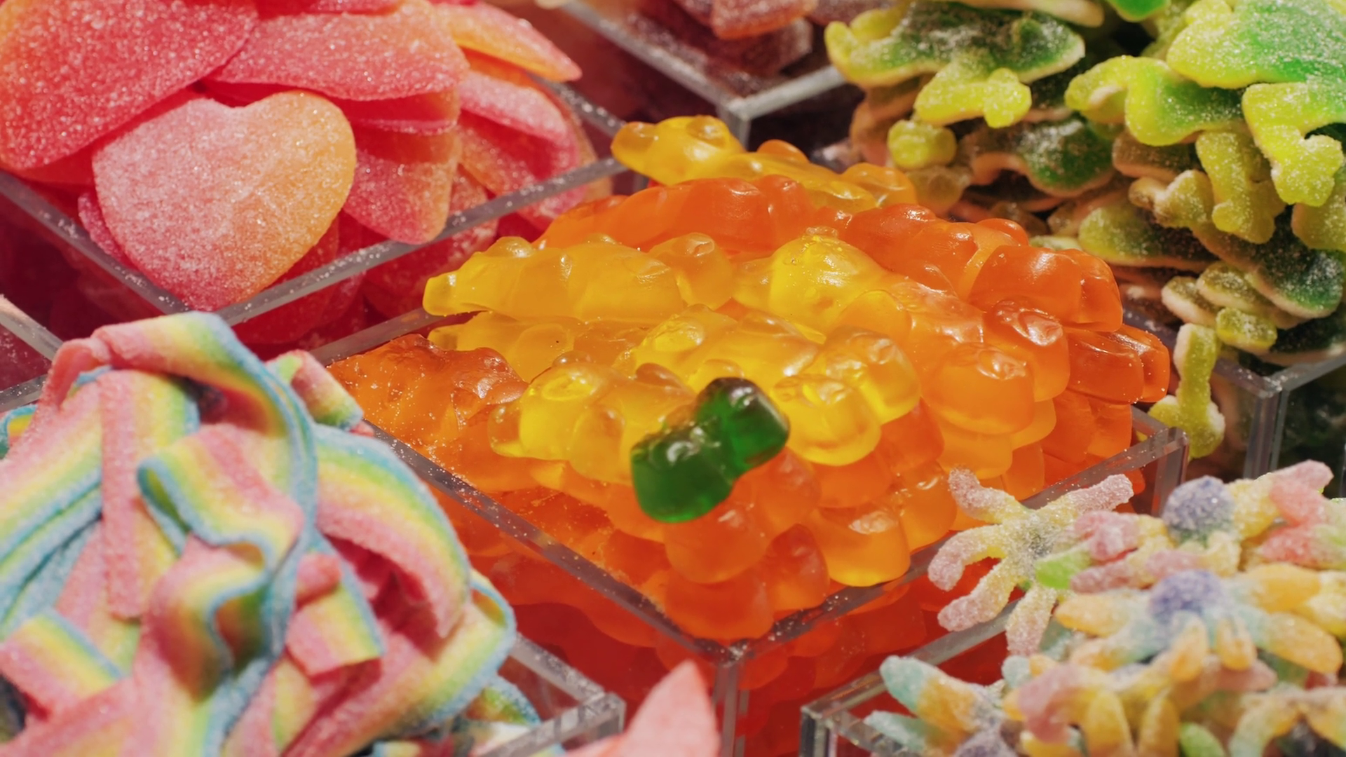 Colorful Sugary Candies In Clear Boxes Stock Footage Sbv 349275230 4367