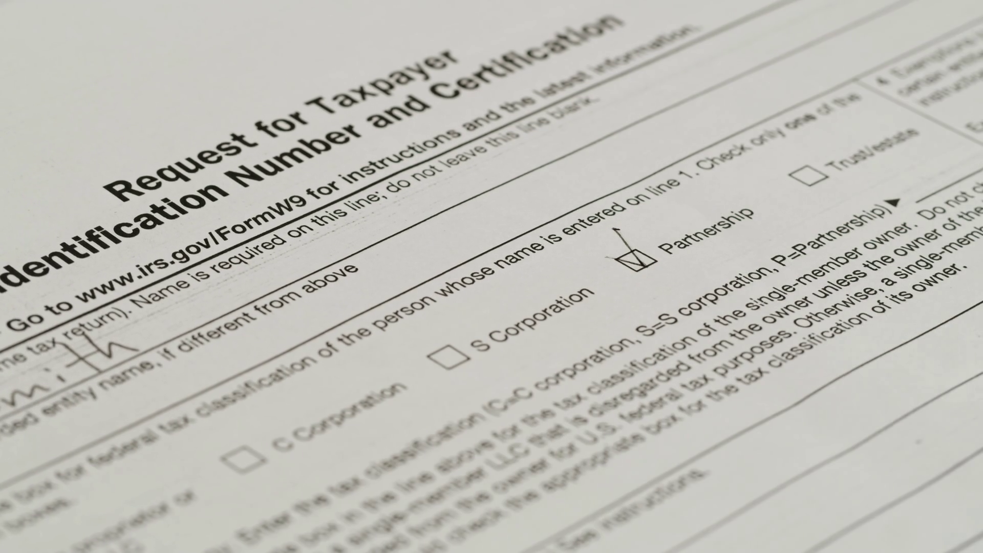 Blank W-9 Form W8-ben 8w U S Individual Stock Footage SBV-348830942 ...