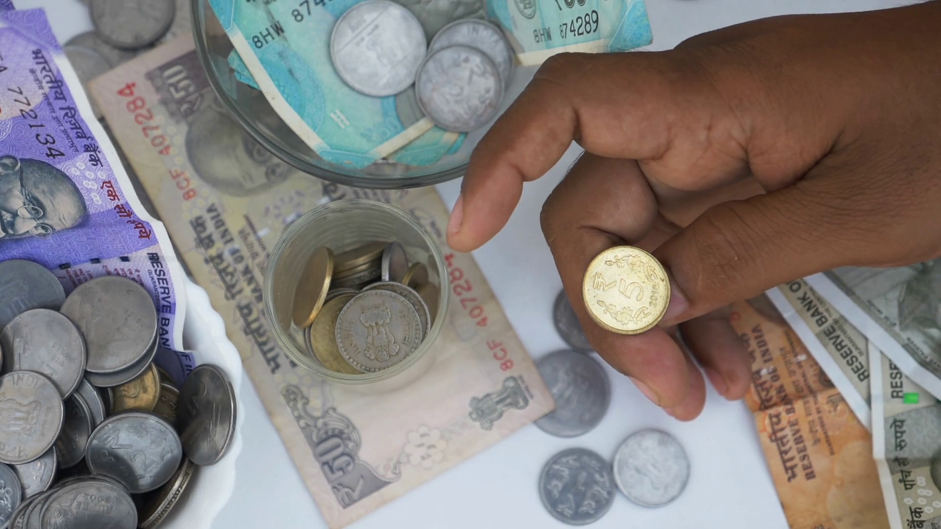Indian Rupee Coin Toss With Bank Note Stock Footage SBV-338739234 ...
