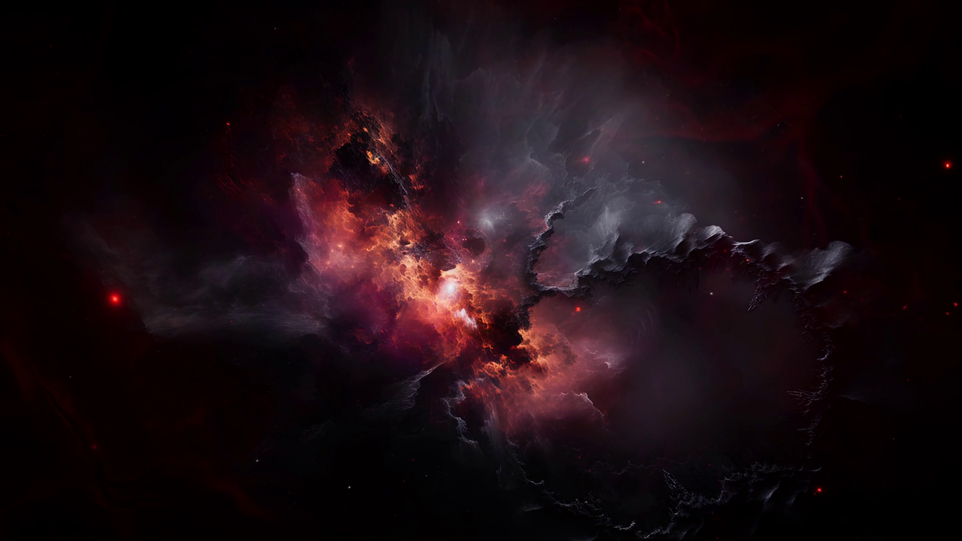 Dark Red Nebula With Center Protostar Sun Stock Footage SBV-348757293 ...