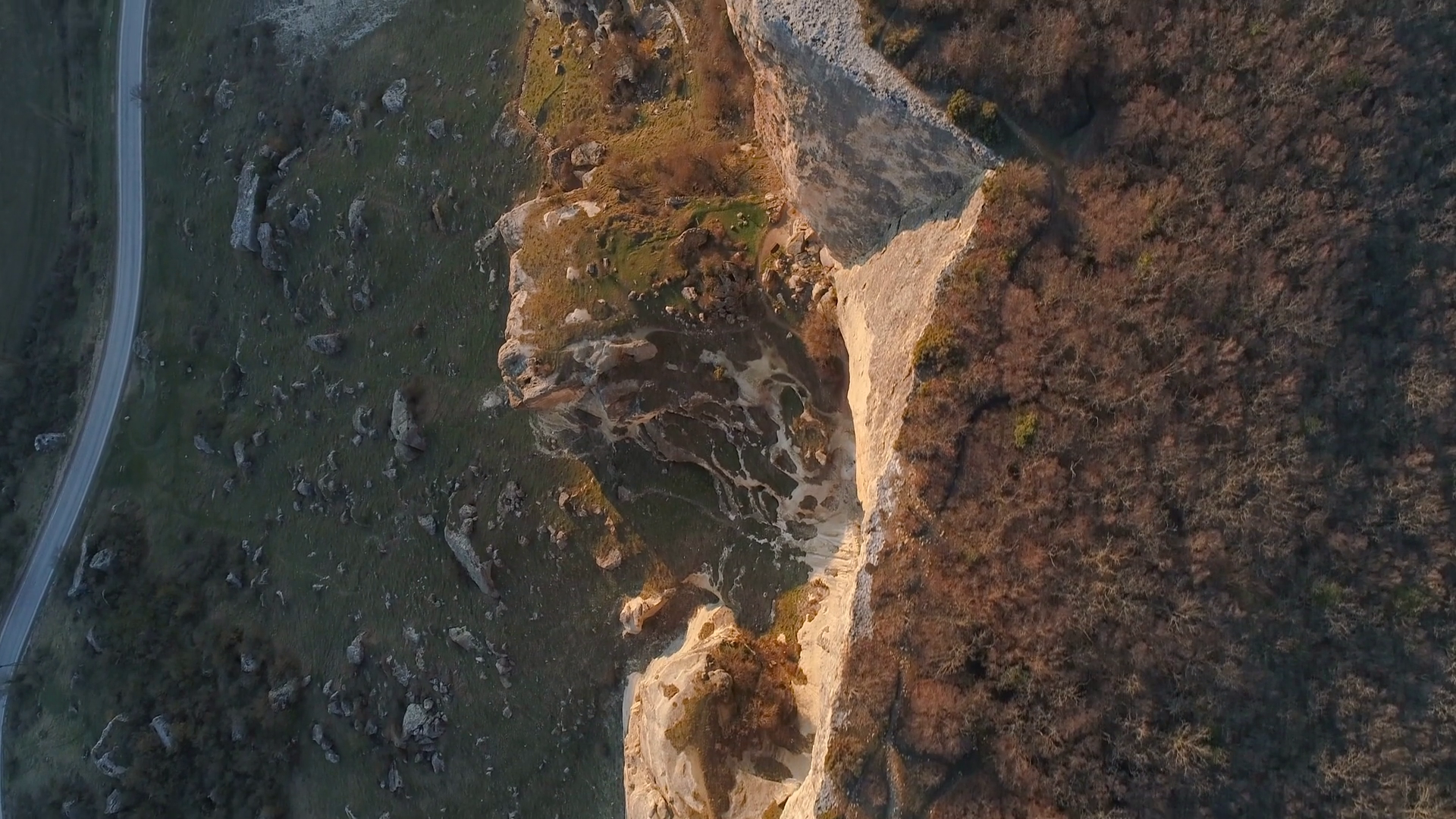 Top View Of Rocky Cliff Line Shot Rocky Stock Footage SBV-348443593 ...