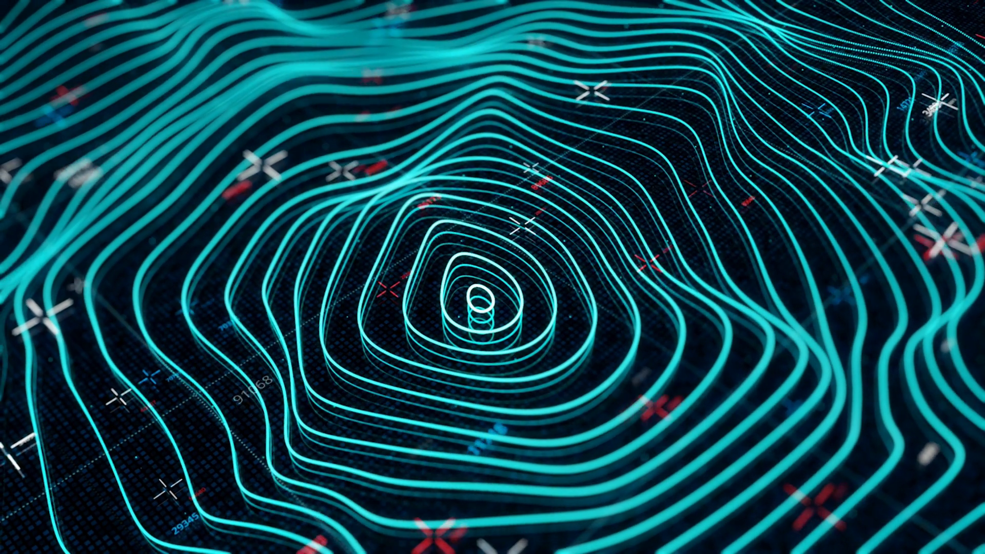 Animated Abstract Bended Neon Concentric Stock Footage SBV-348532131 ...