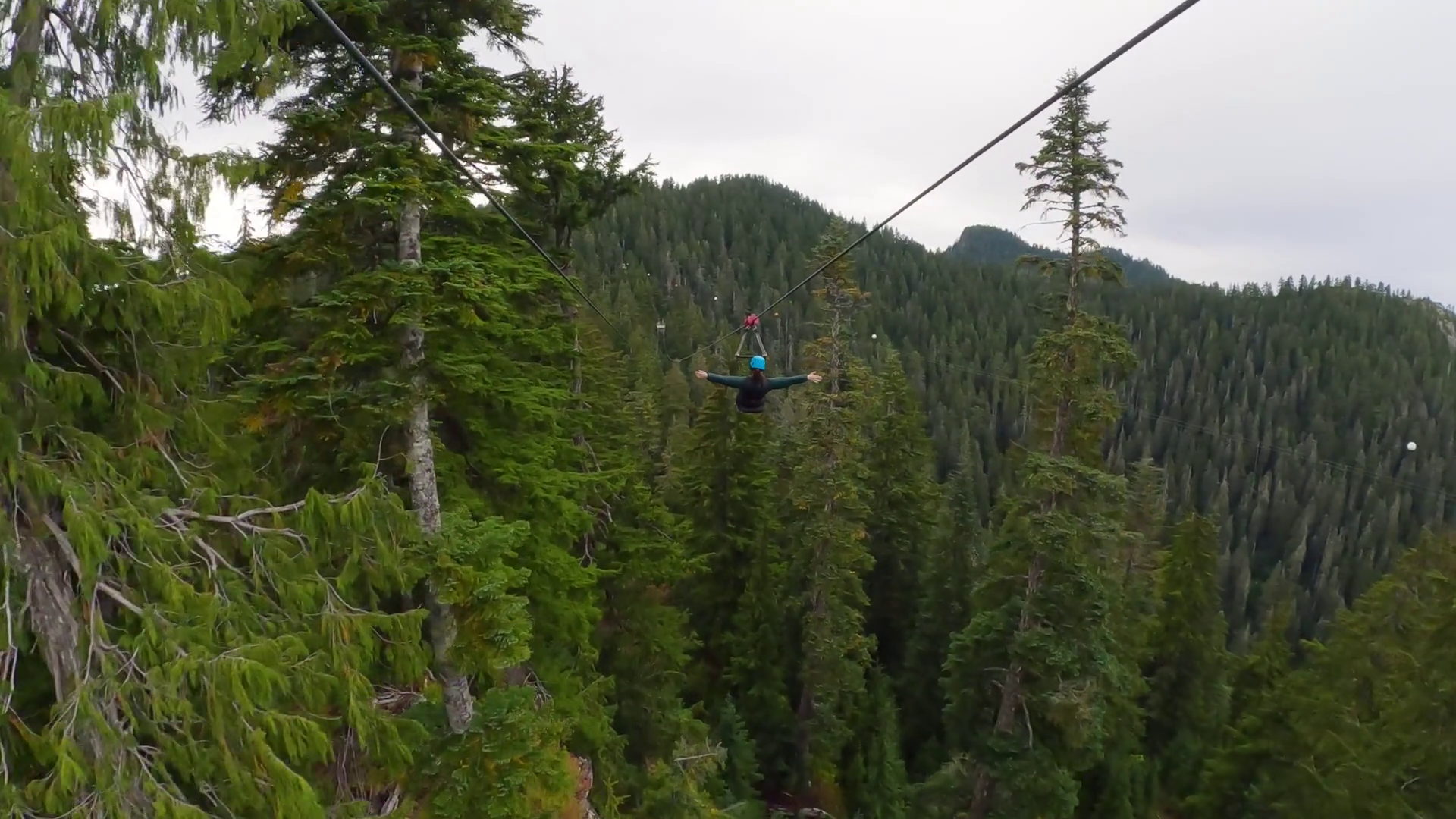 Adventure Woman Riding On Zipline Extreme Stock Footage SBV-348613244 ...