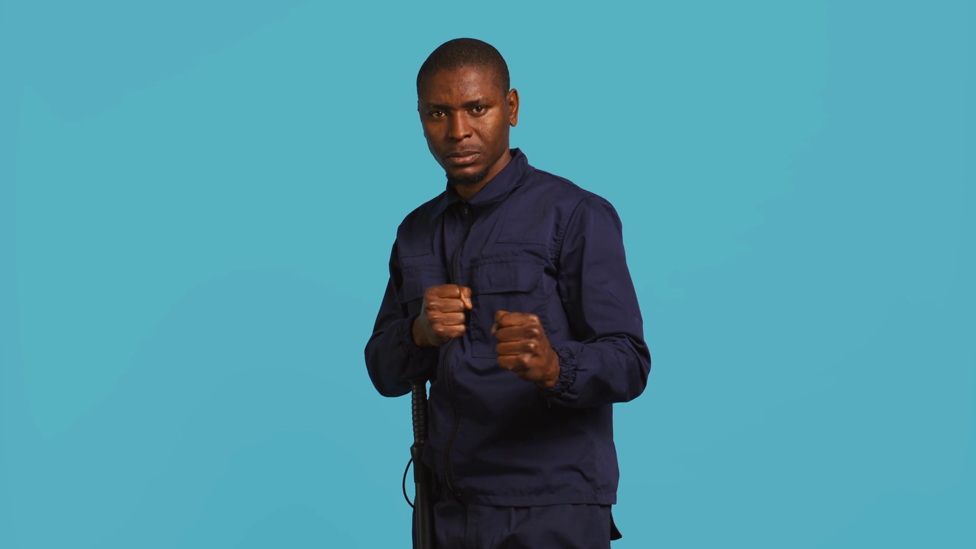 Security Guard Standing In Fighting Stance Stock Footage SBV-349096226 ...