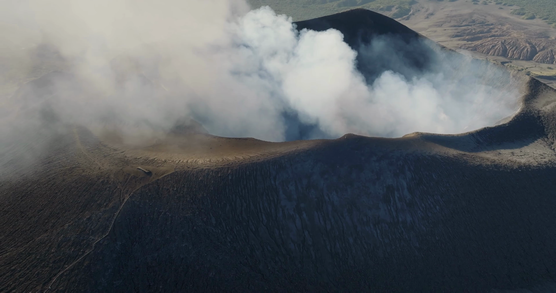 Fiji Tana Island: Aerial View Yasur Volcano Stock Footage SBV-352709766 ...