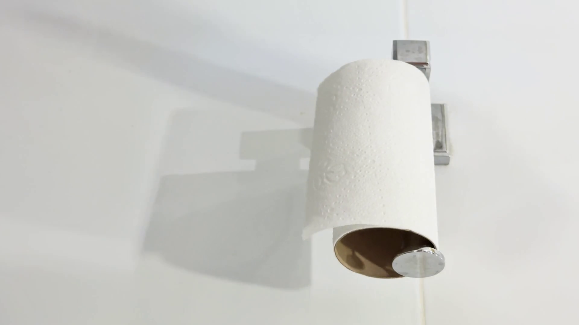 Mans Hands Taking Toilet Paper From Wall Stock Footage SBV-352373675 ...