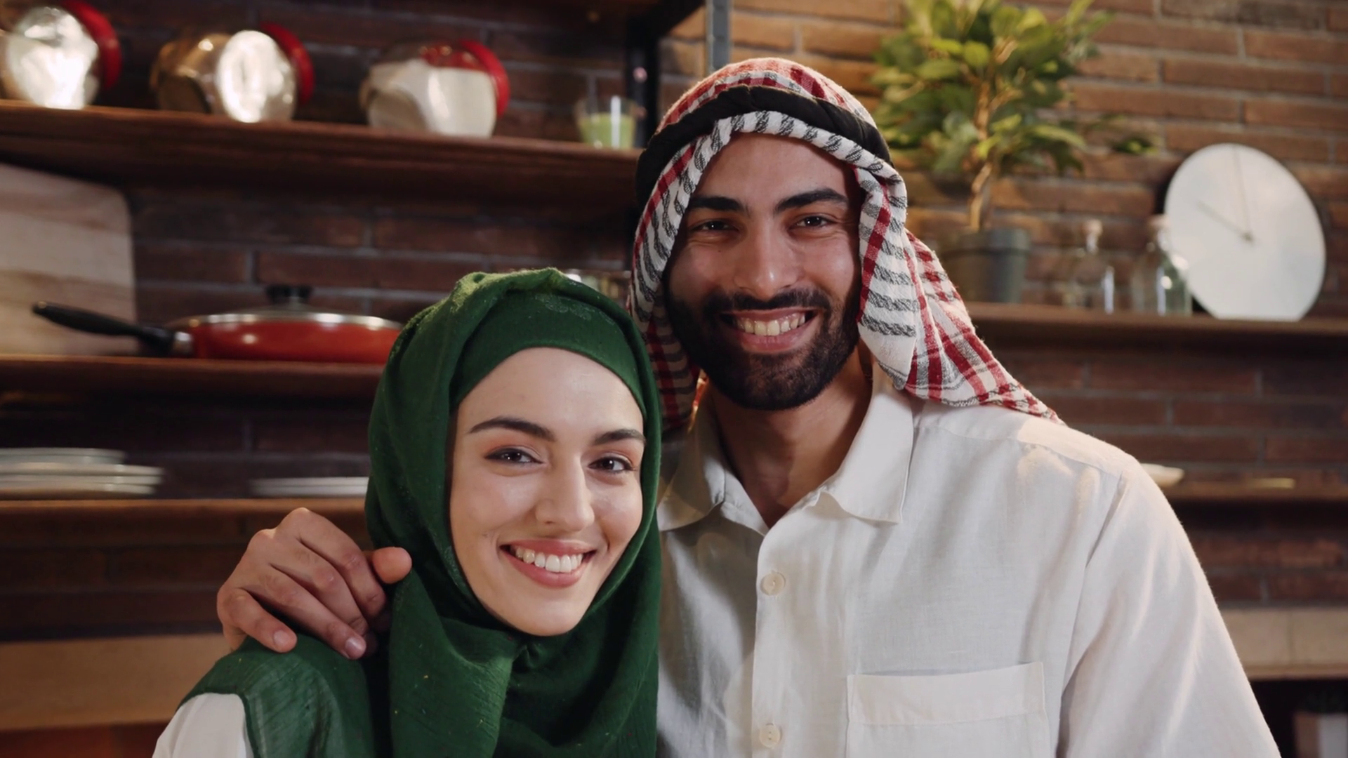Portrait Emirati Young Couple Look At Camera Stock Footage SBV ...