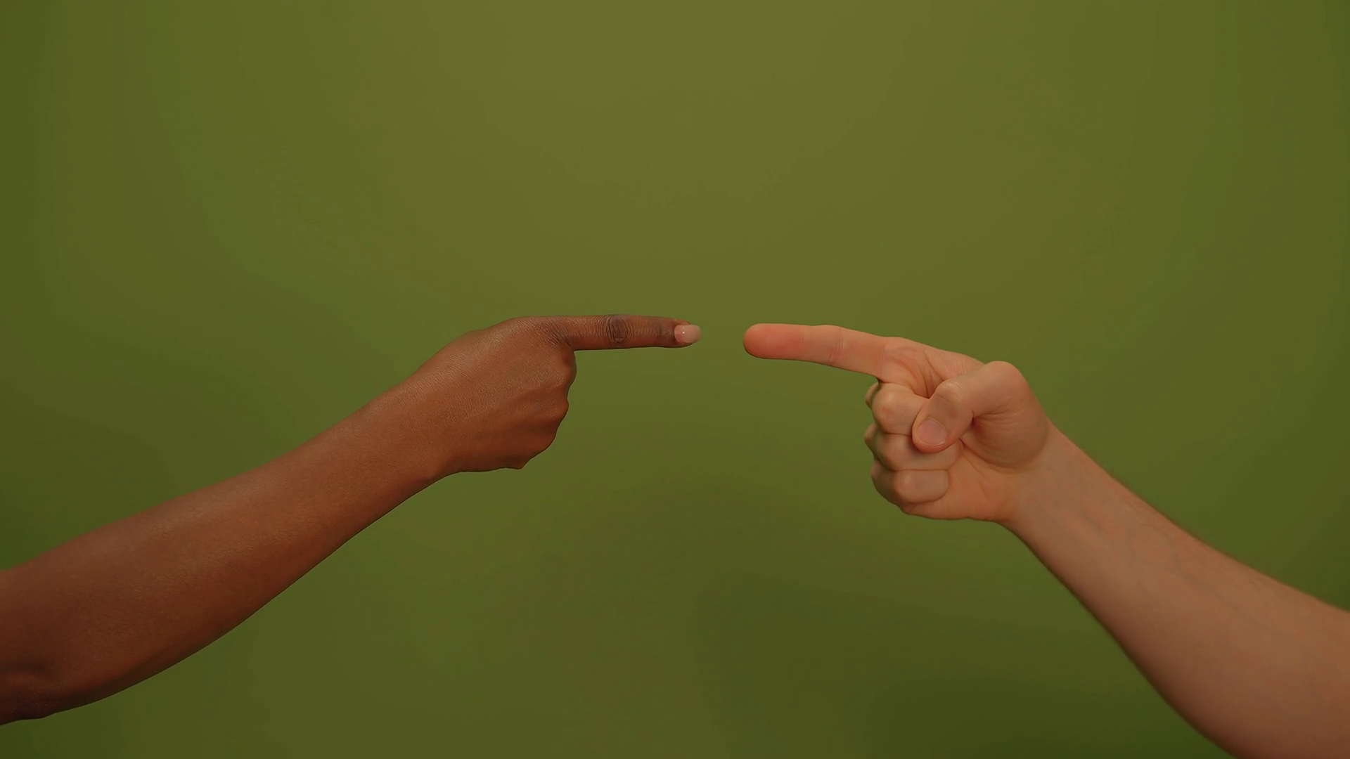 Two Hands Point Towards On Vibrant Green Stock Footage SBV-351138300 ...