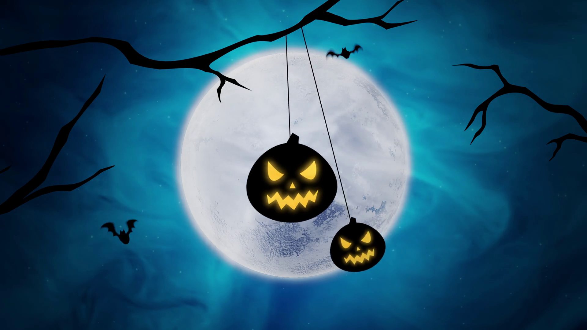 Haunted Night Lights Eerie Blue Glow Stock Footage SBV-353445260 ...
