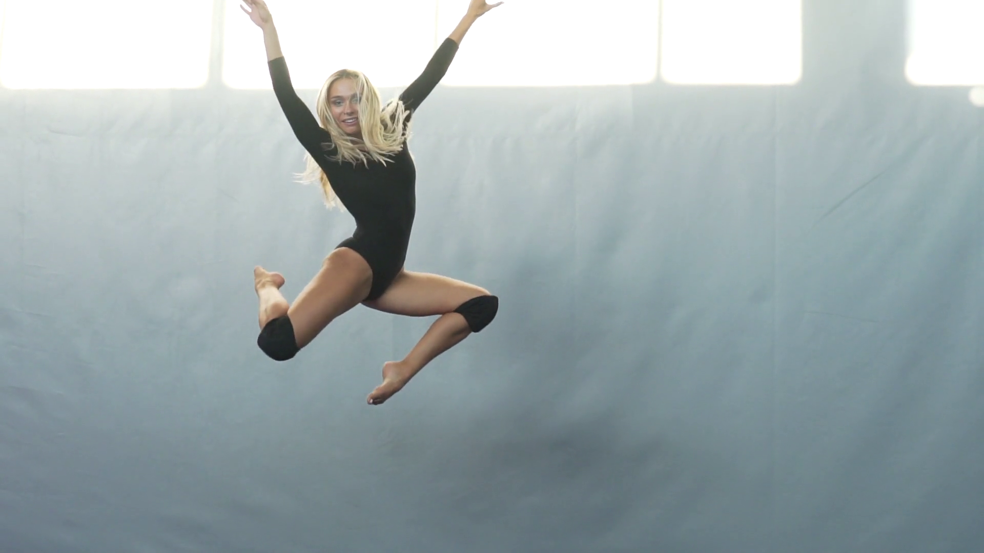 Gymnast Jumping On Trampoline Slow Motion Stock Footage SBV-316464500 ...