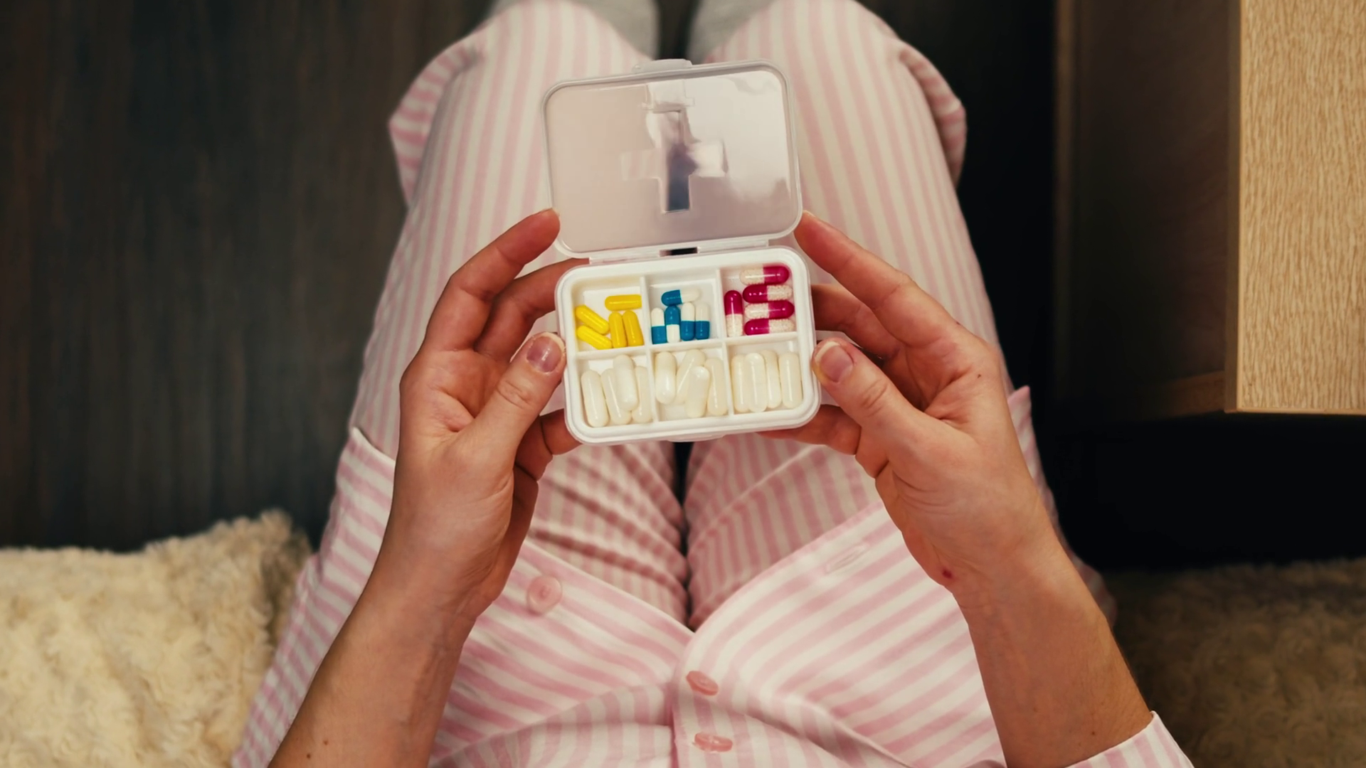 Pills Vitamins Macro Close Up View Of Womans Stock Footage SBV ...