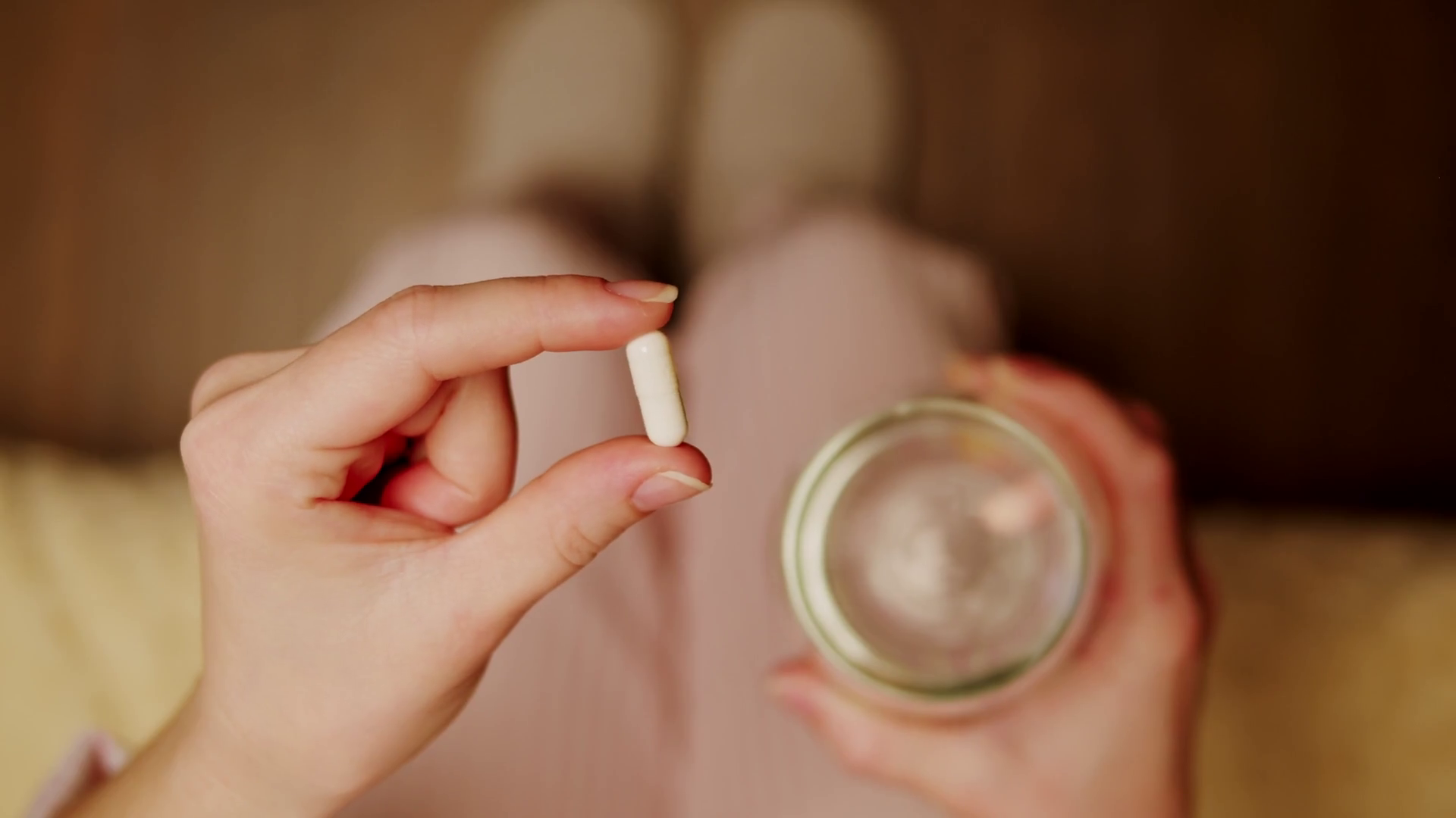 Pills Vitamins Macro Close Up View Of Womans Stock Footage SBV ...