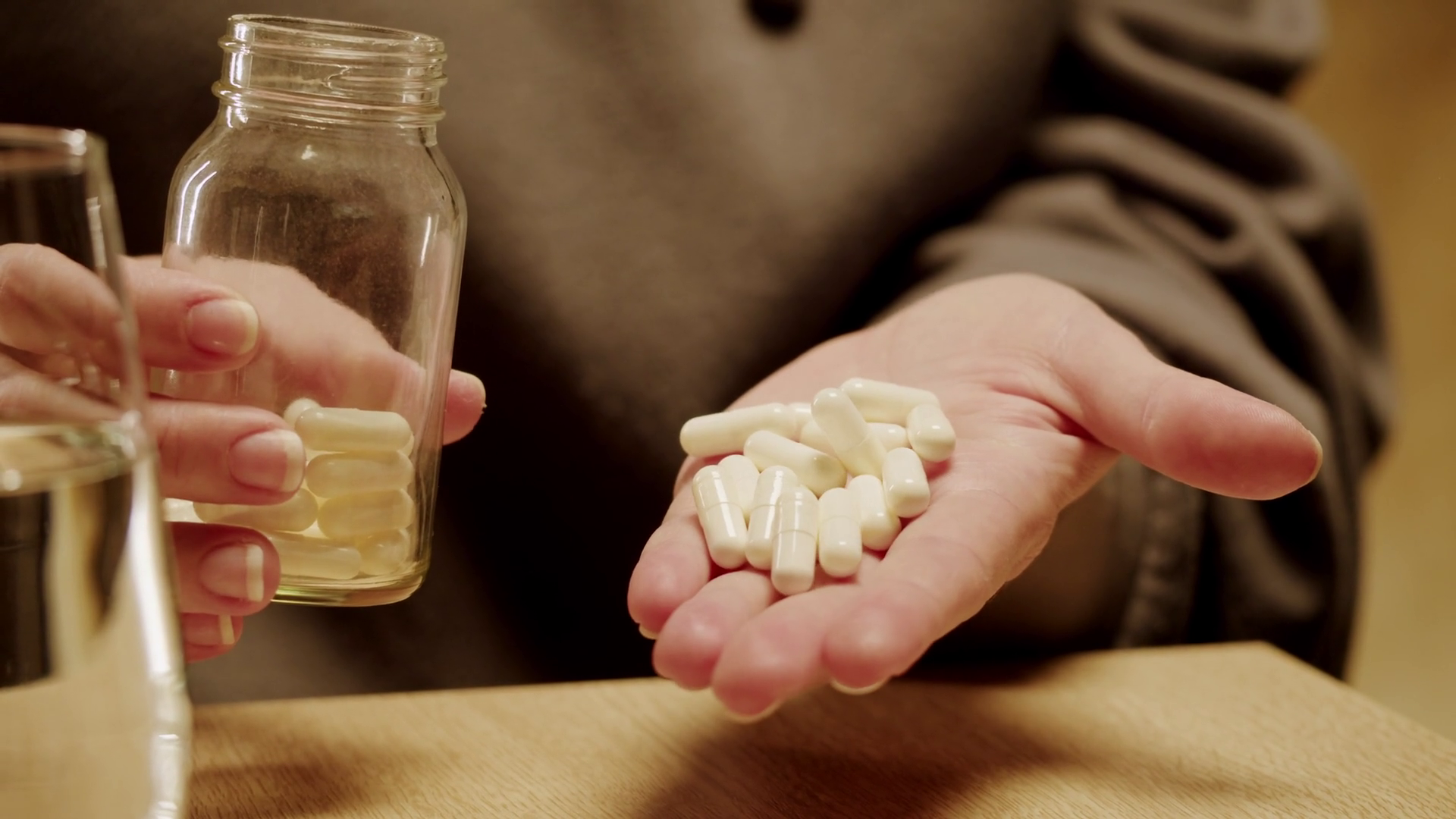 Pills Vitamins Macro Close Up View Of Womans Stock Footage SBV ...