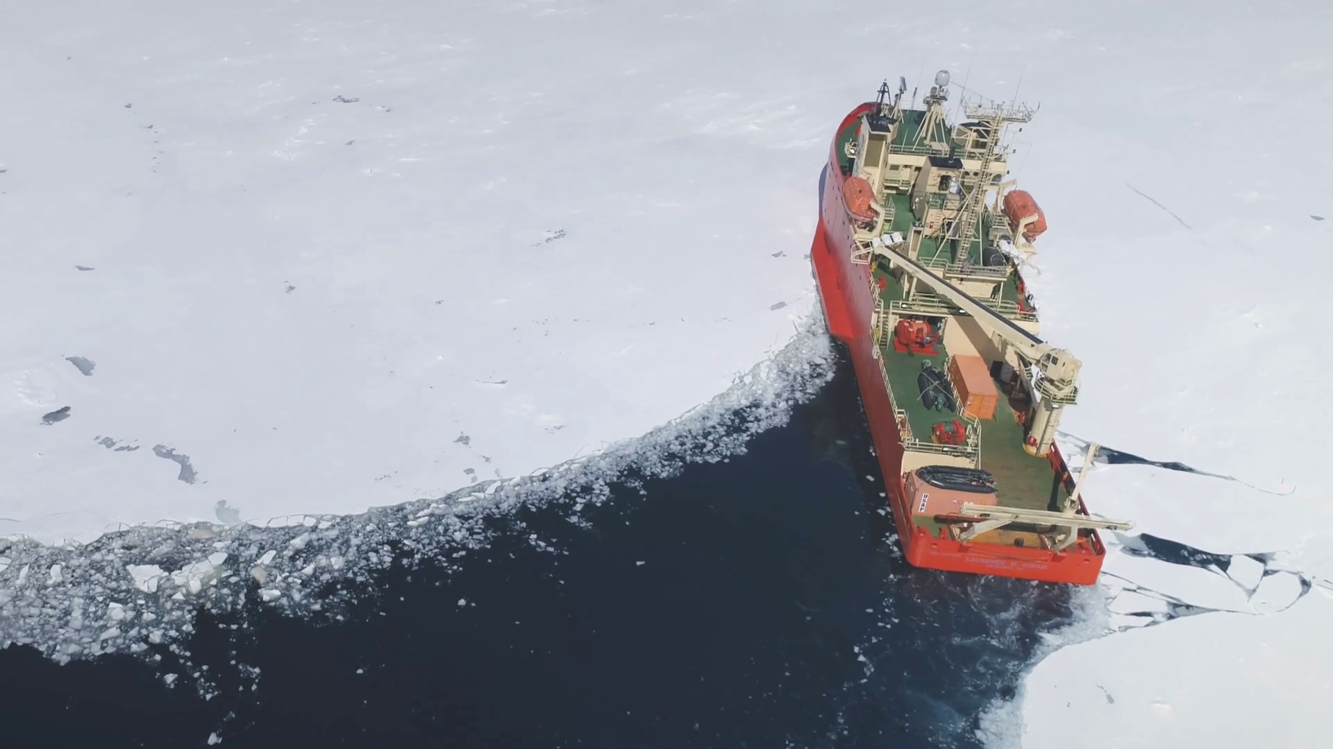 Icebreaker Vessel Navigating Antarctic Stock Footage SBV-348728019 ...