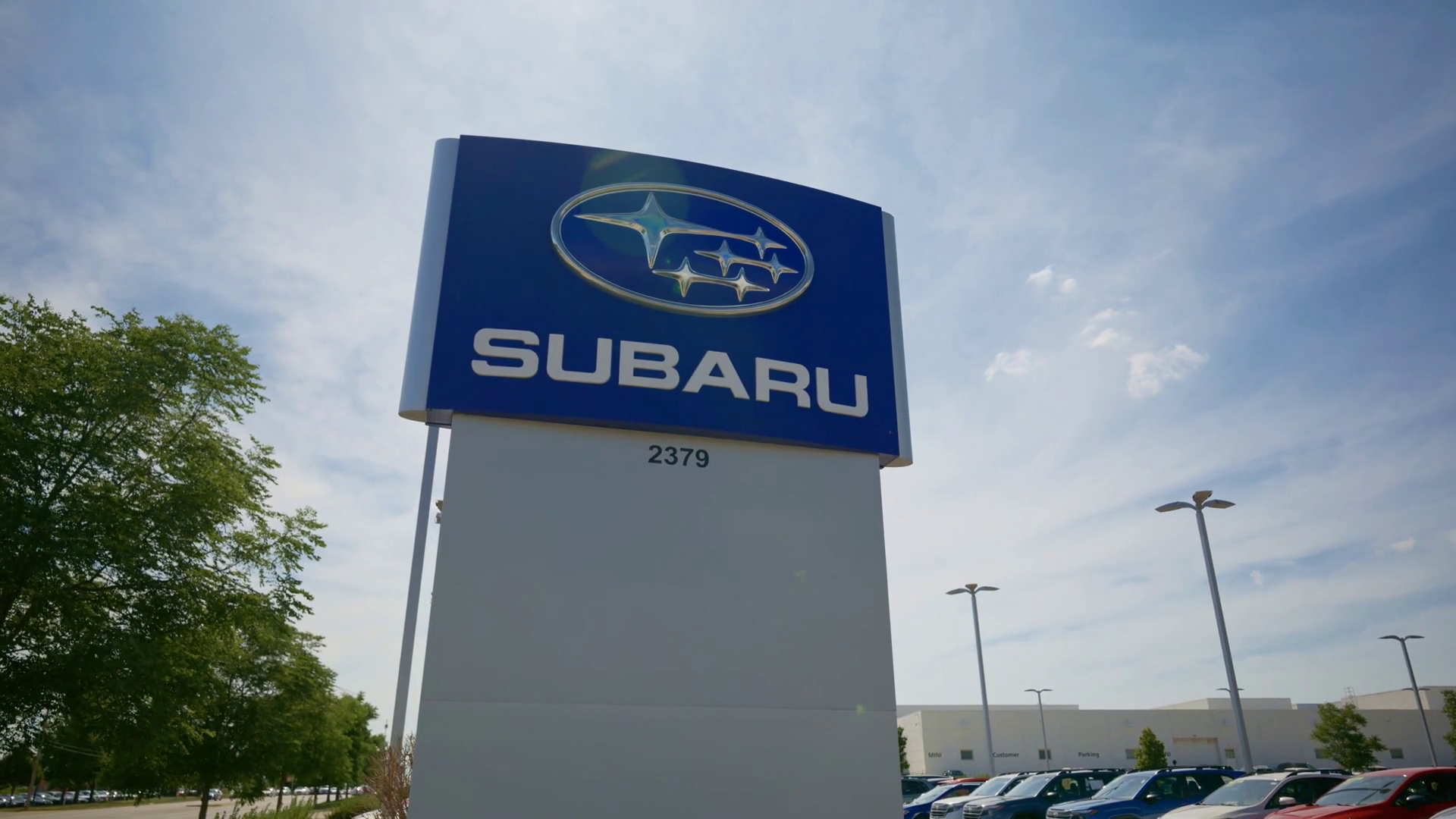 The Post With Sign Of Subaru Dealership With Stock Footage SBV ...