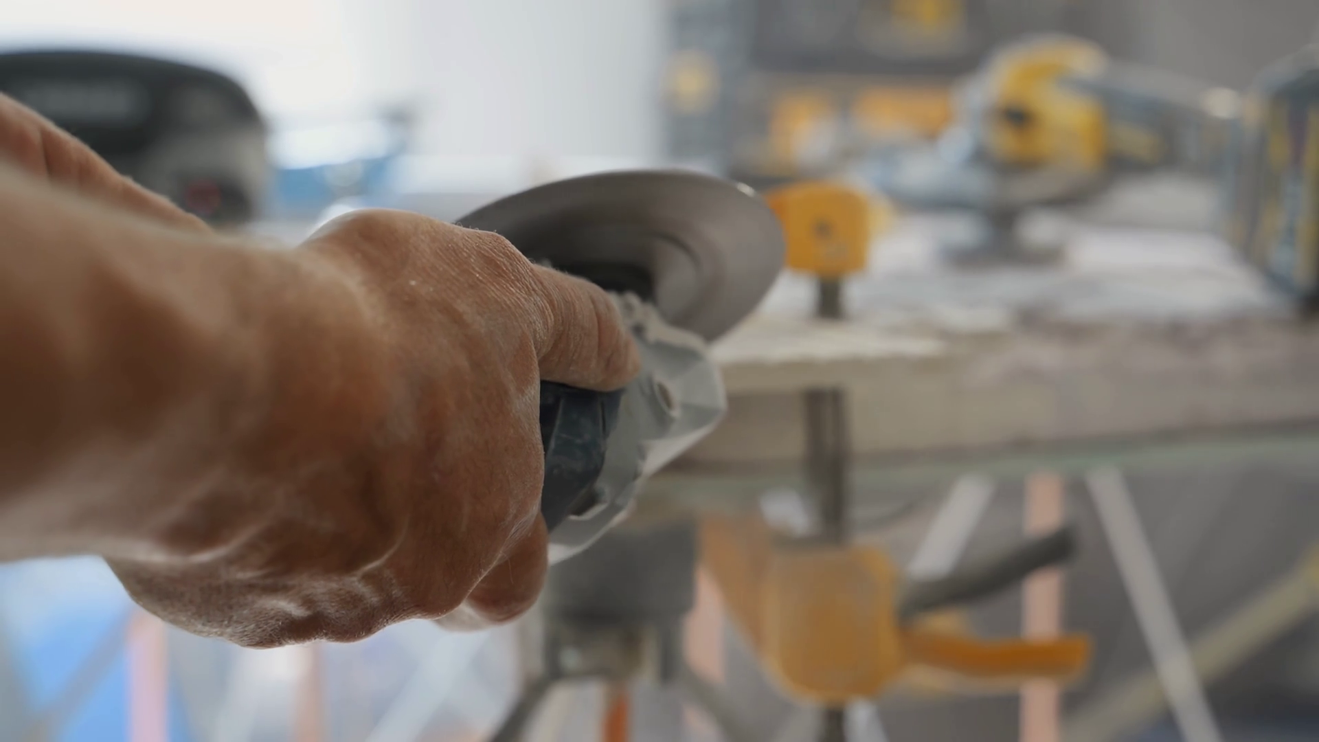 Worker Smoothing Ceramic Tile Under 45 Stock Footage SBV-353064722 ...