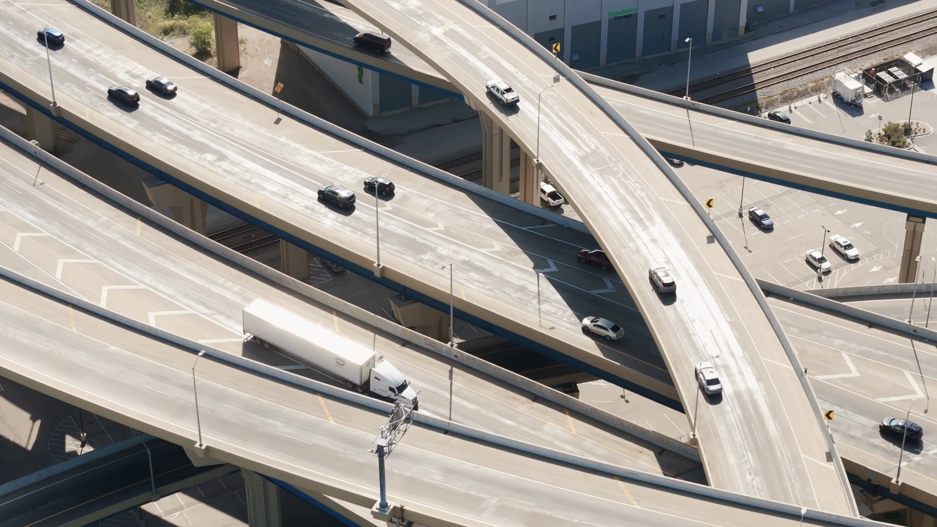 Aerial Wide View Of Traffic Intersection Stock Footage SBV-348688777 ...