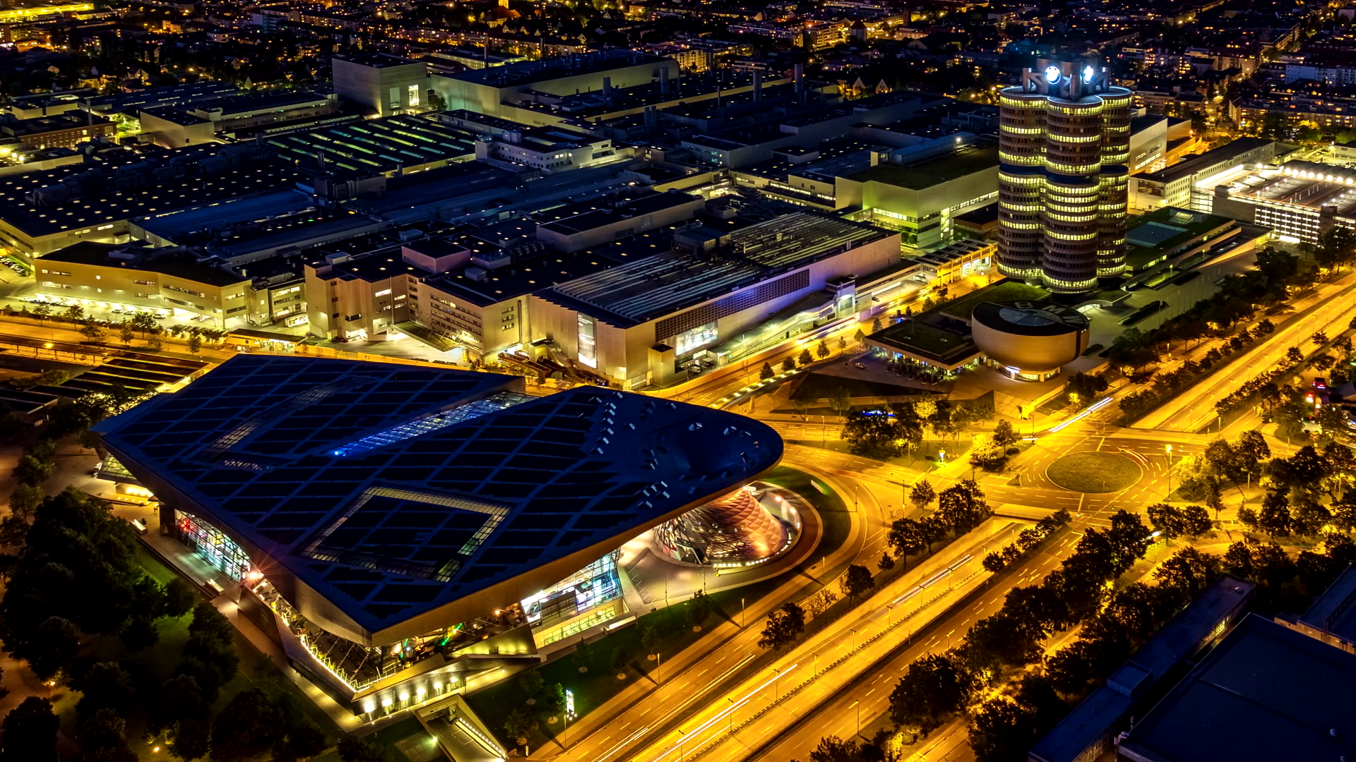 Aerial View Of Bmw Museum Bwm Welt In Munich Stock Footage SBV ...