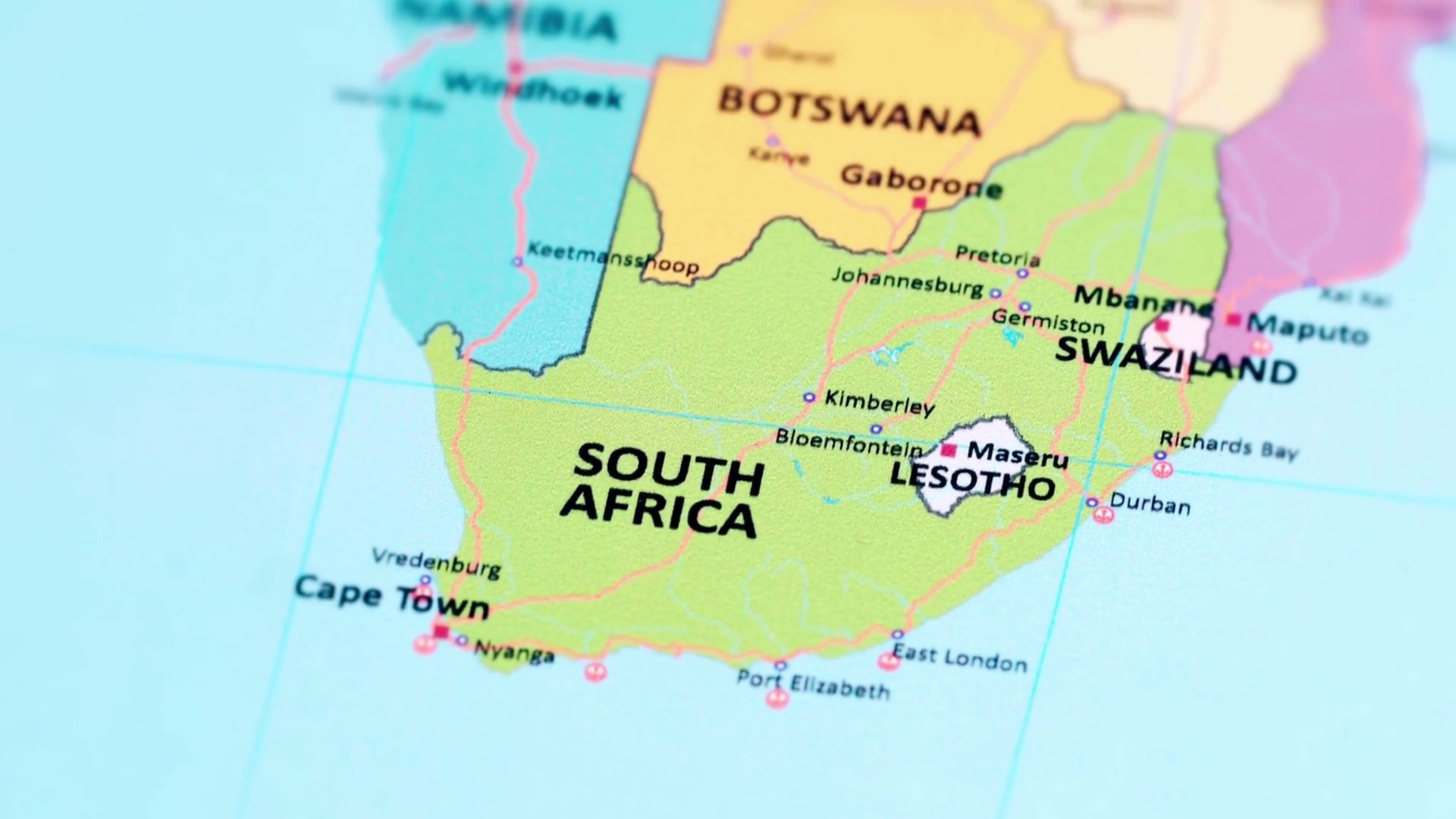Detailed Map Of South Africa Surrounding Stock Footage SBV-353217772 ...
