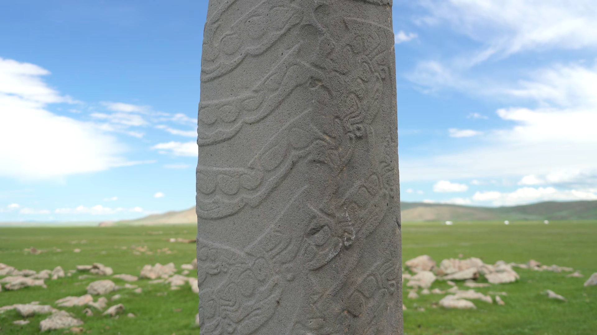 Asian Steppe Deer Stone Monument With Stock Footage SBV-353882777 ...