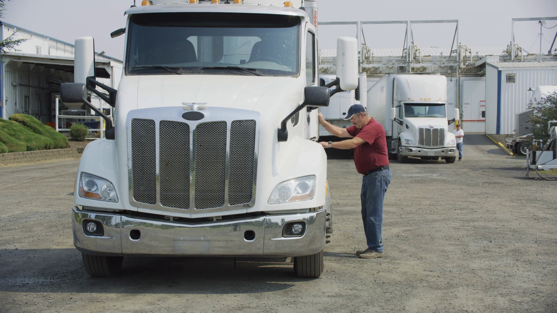 Truck Driver Getting Into Semi Truck At Stock Footage SBV-347679501 ...