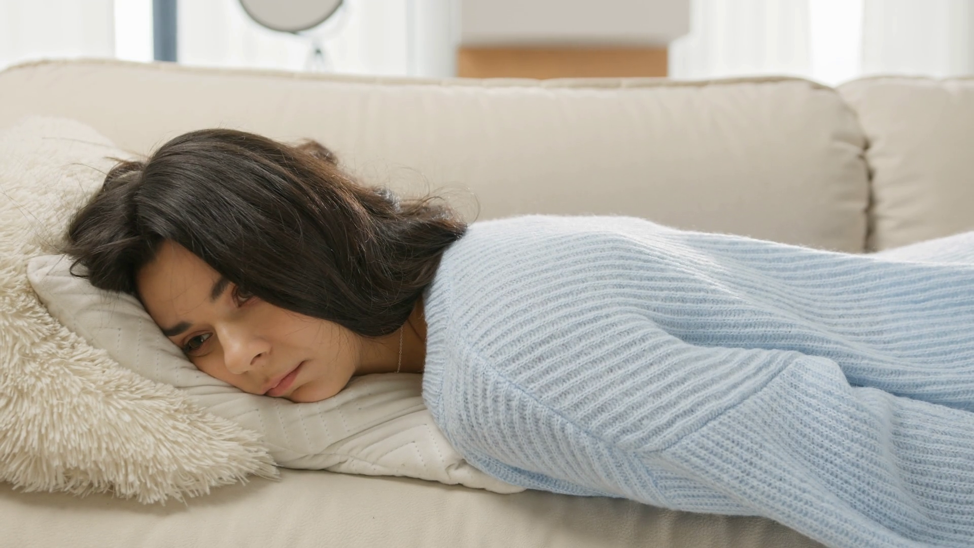 Tired Latin Girl Lying Asleep Out Of Energy Stock Footage SBV-347679152 ...