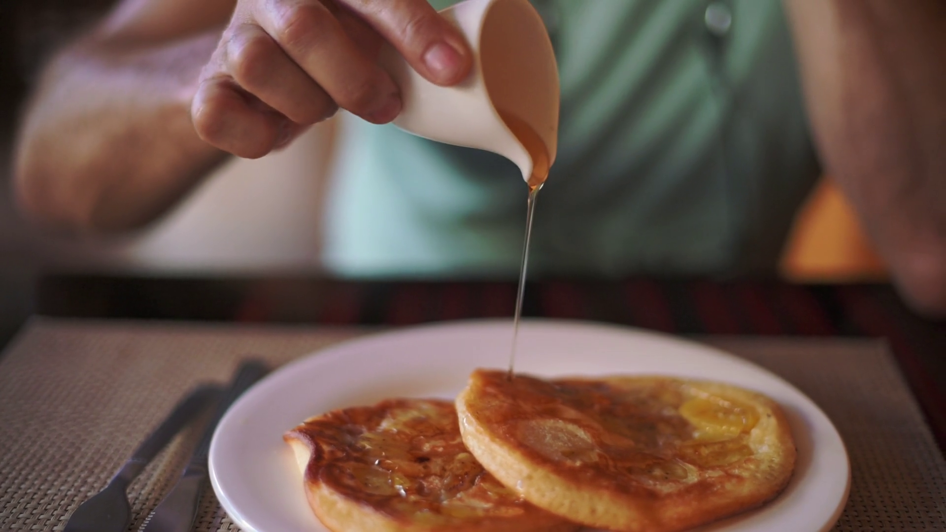 Close-up Of Person Pouring Syrup Over Stock Footage SBV-352033138 ...