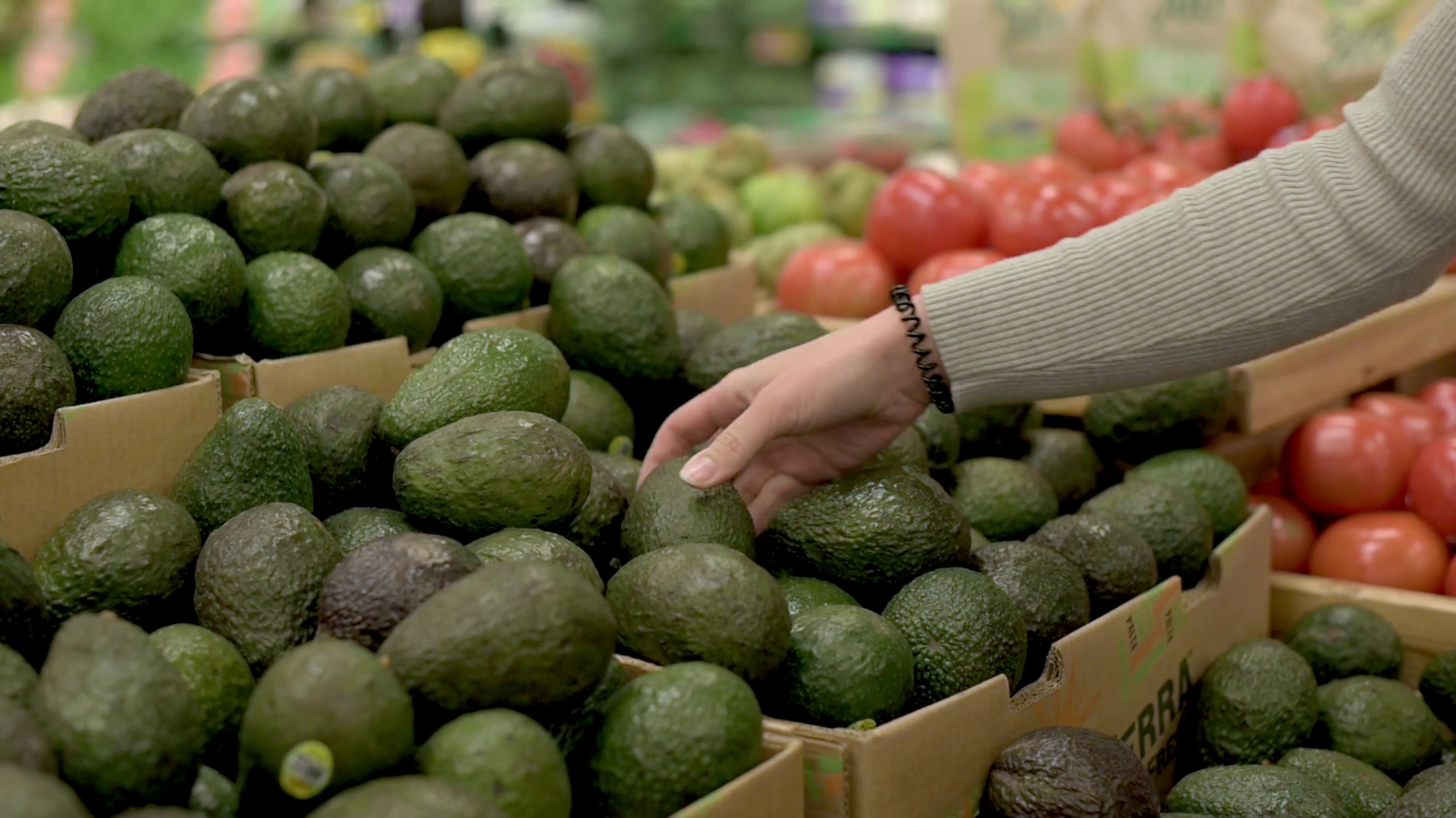 Person Selecting Avocados In Grocery Store Stock Footage SBV-352007864 ...