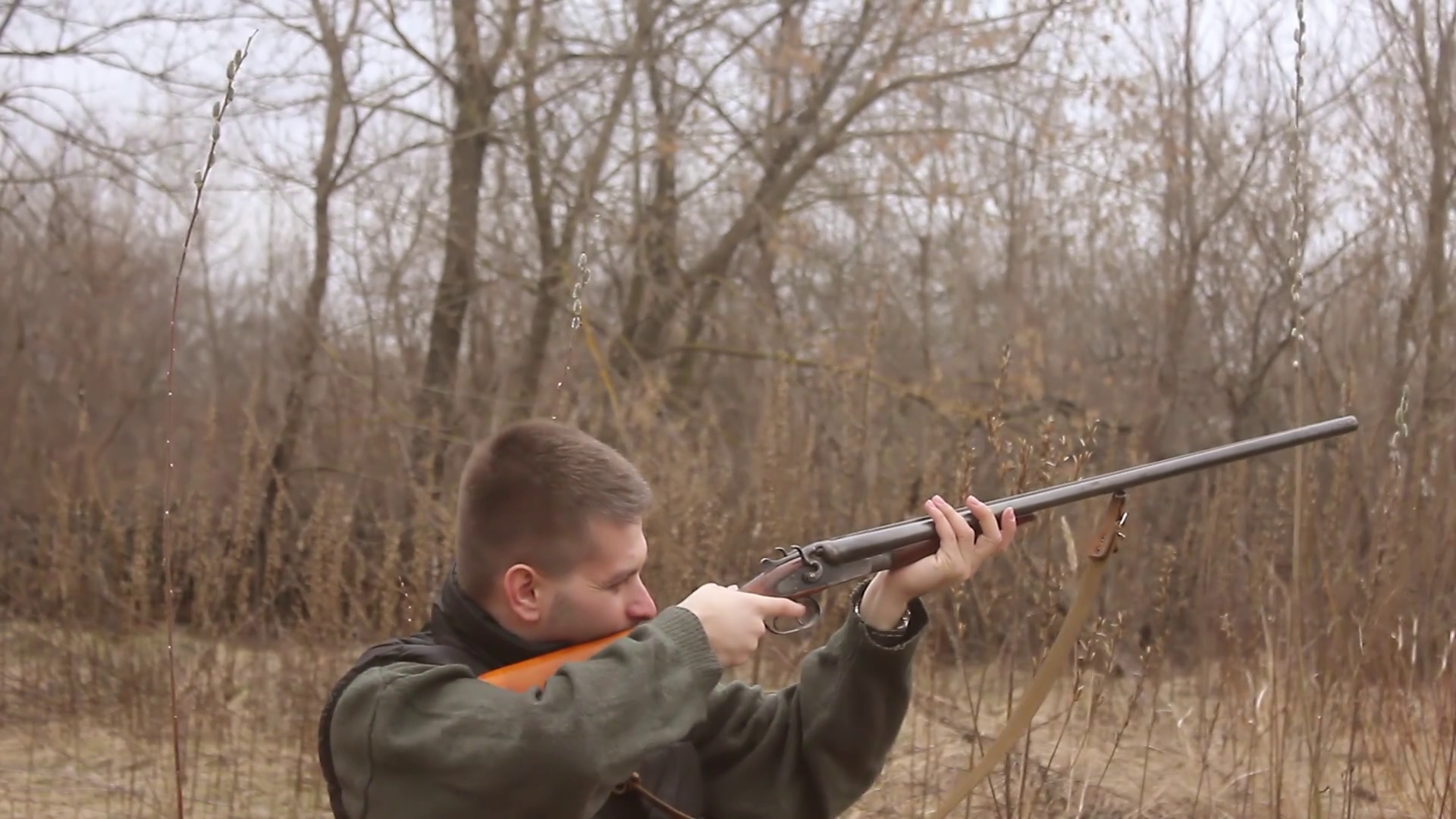 Hunter Aiming Hunt During Hunting Season Stock Footage SBV-313890696 ...
