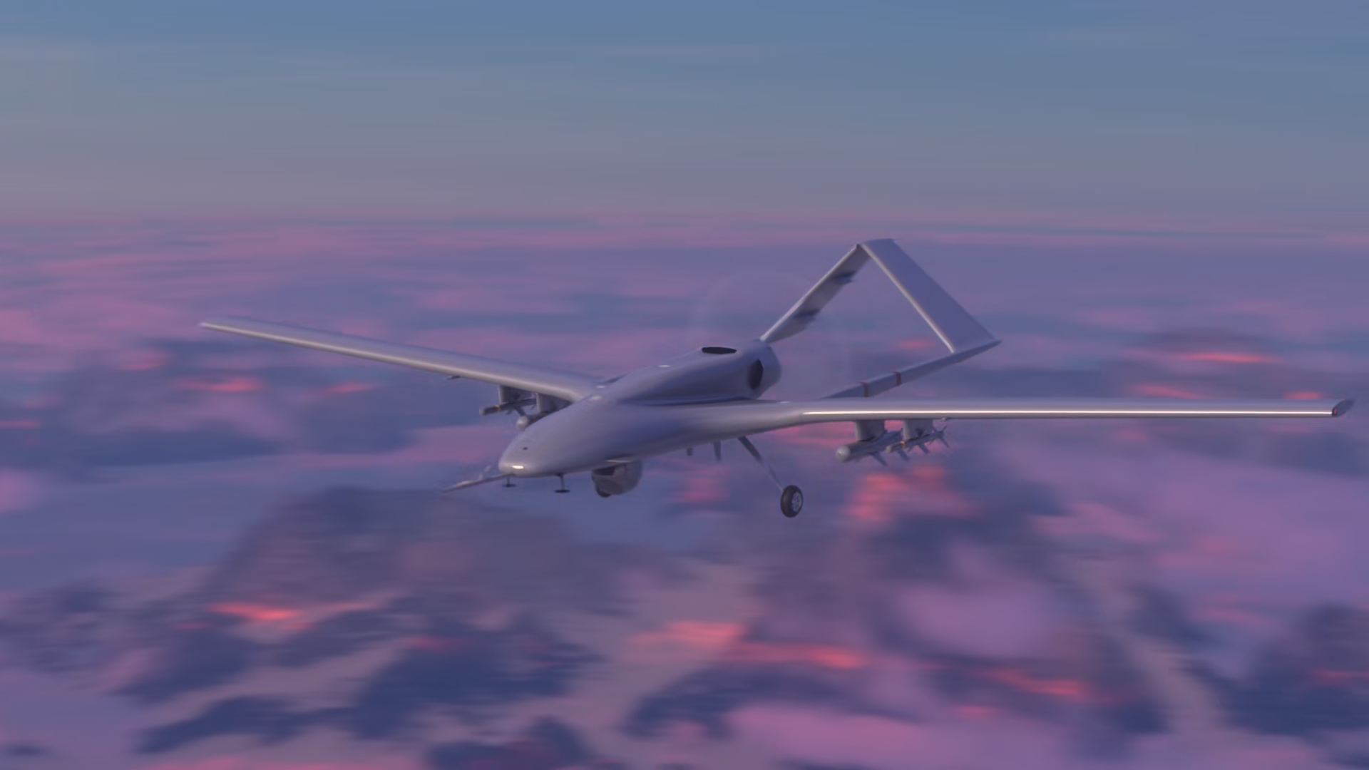 Combat Aerial Drone Flying At High Altitude Stock Footage SBV-353508342 ...