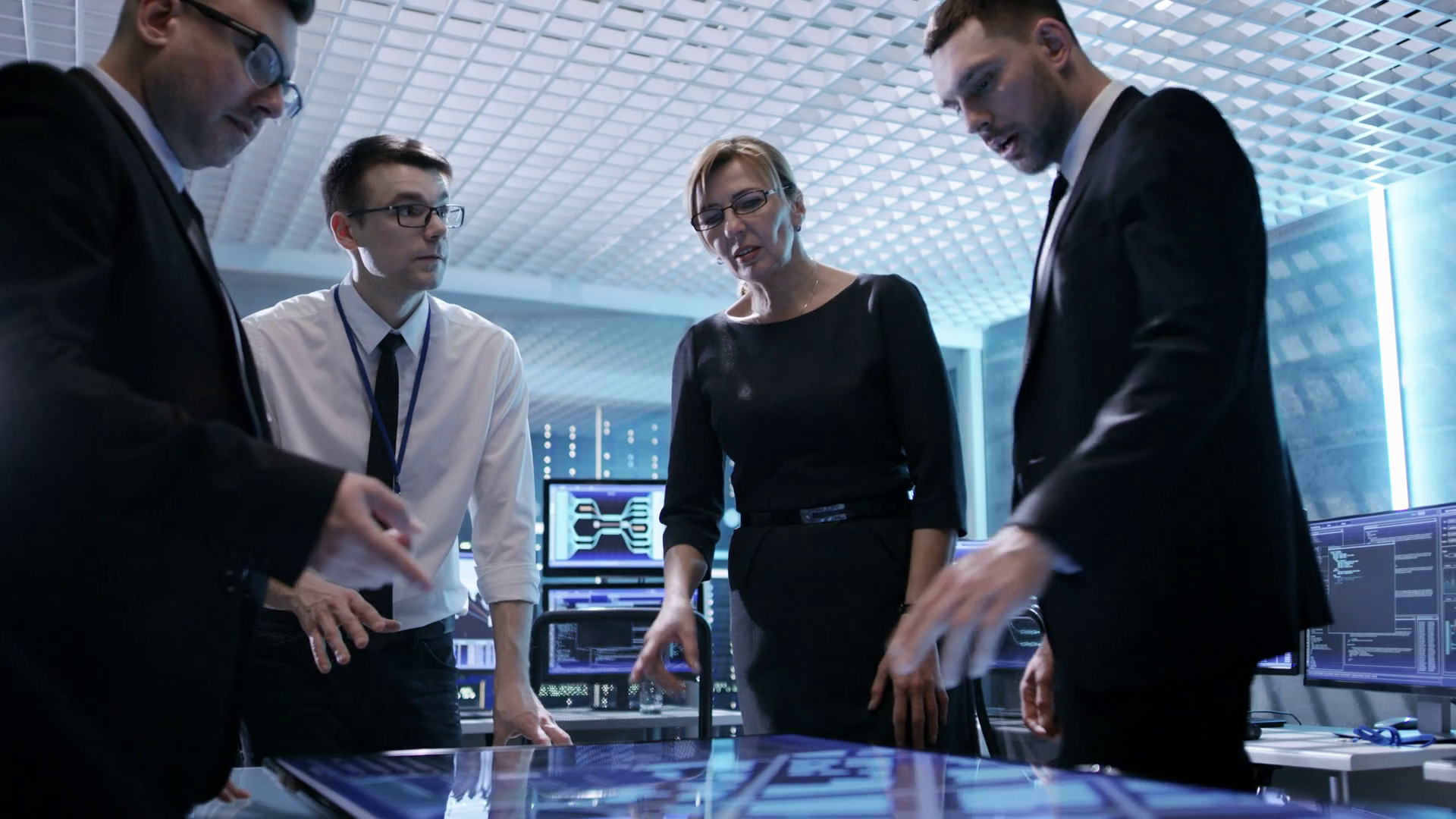Team Of Government Agents Tracking Fugitive Stock Footage SBV-352250585 ...