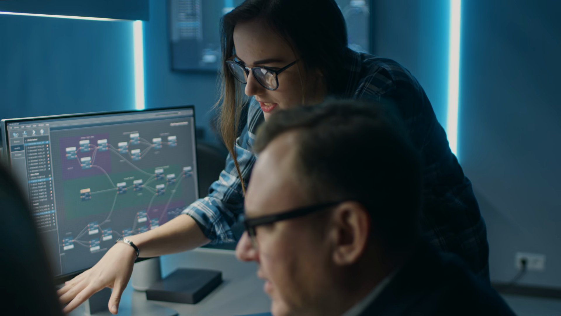 Male Female Engineers / Programmers Having Stock Footage SBV-353788186 ...