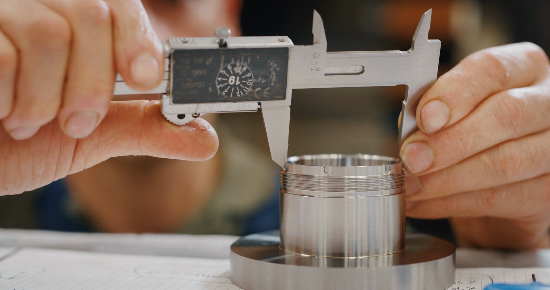 A Technician Uses Caliper To Measure Stock Footage SBV-348974715 ...
