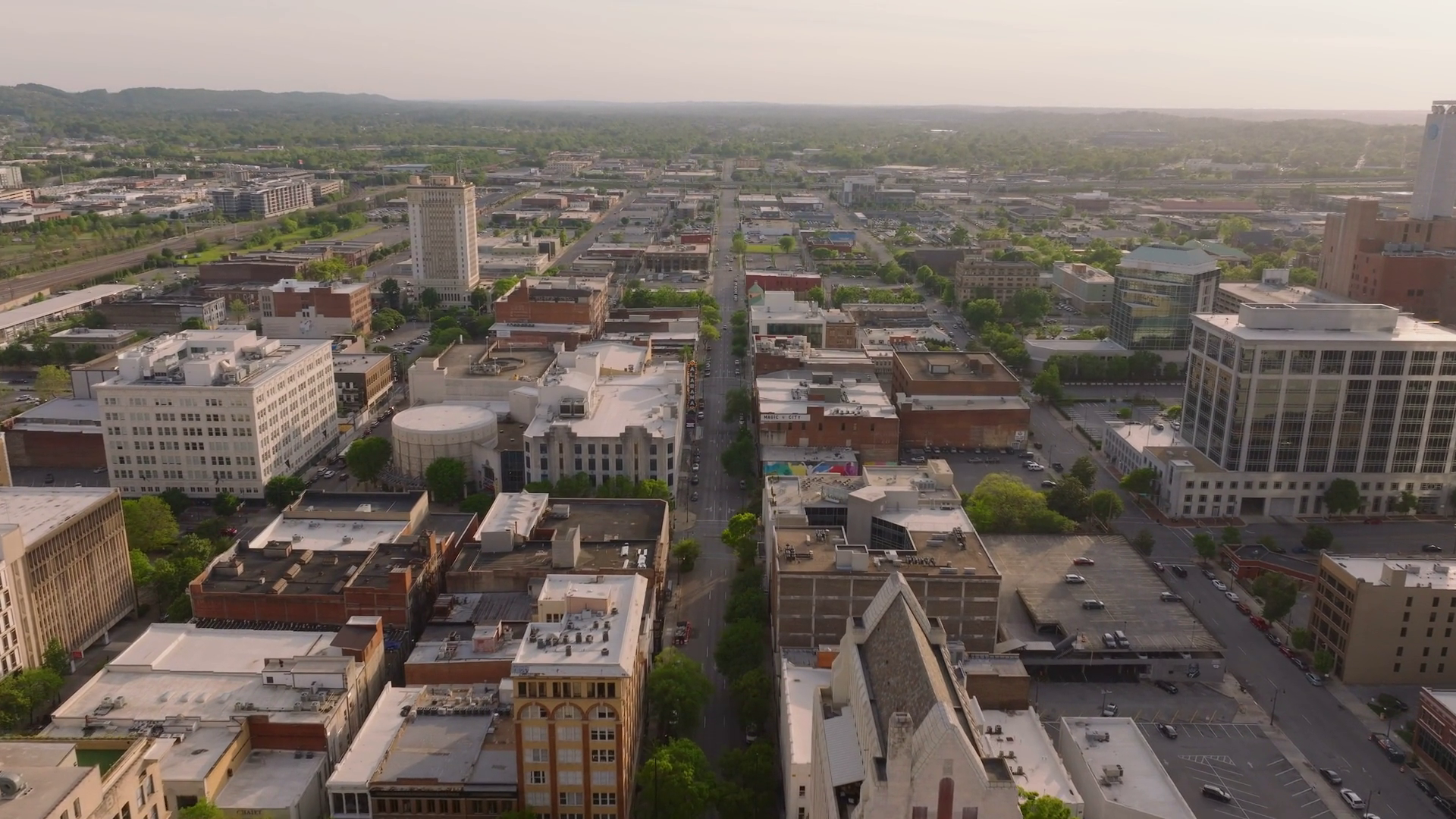 Aerial View Of Birmingham Usa At Sunrise Stock Footage SBV-349073451 ...