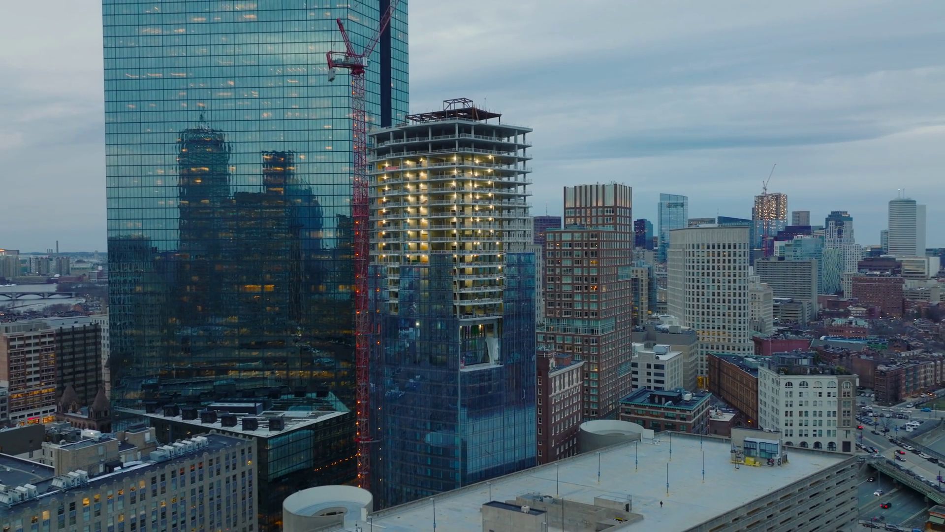 Pull Back Shot Of Tall Building Construction Stock Footage SBV ...