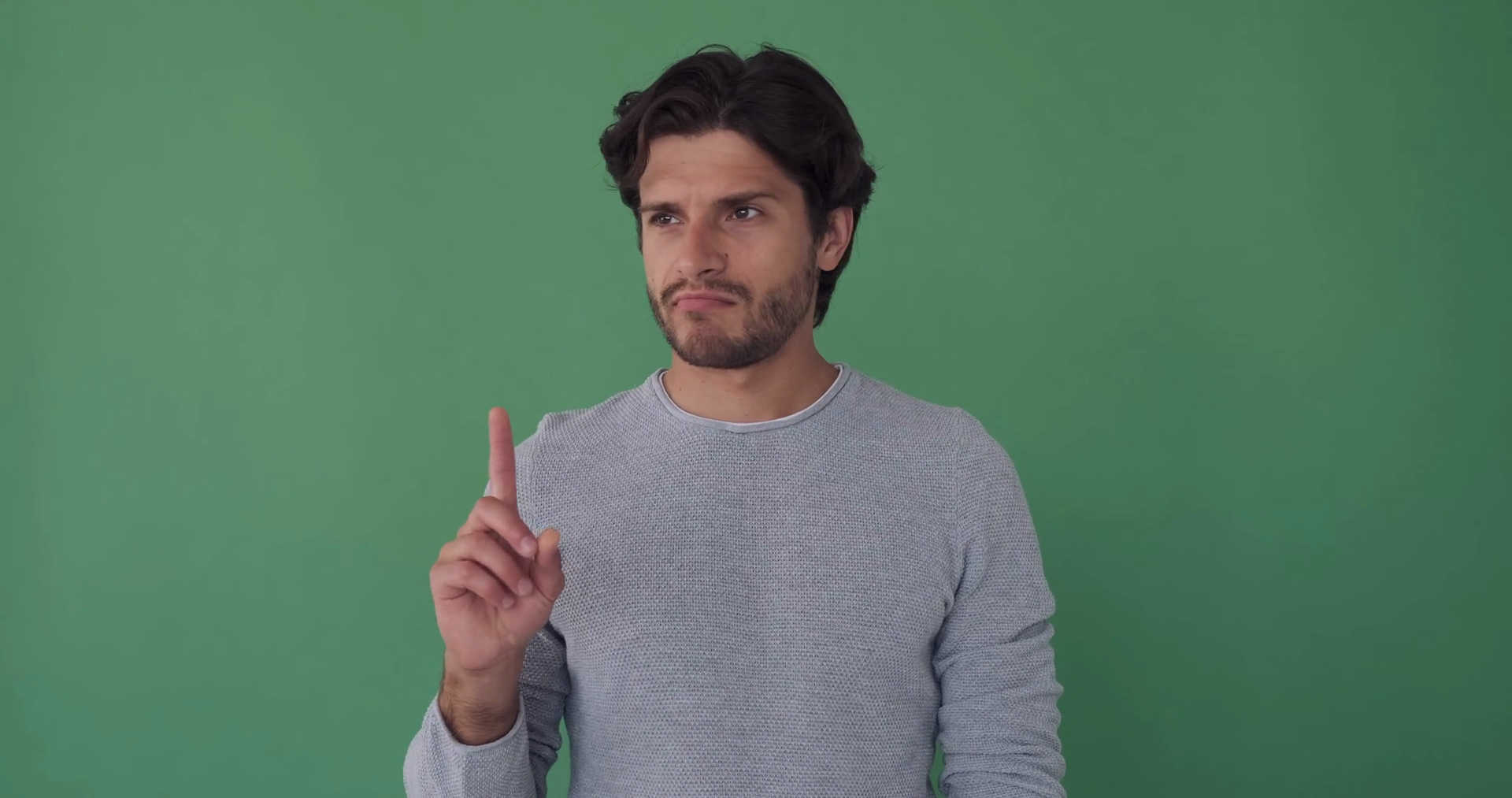 Man Saying Waving Finger Over Green Screen Stock Footage SBV-337624774 ...