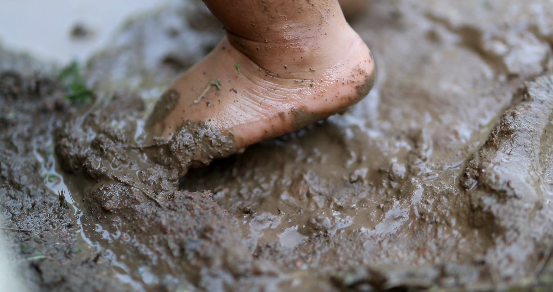 Child Foot Standing In Dirty Mud Toddler Stock Footage SBV-349140889 ...